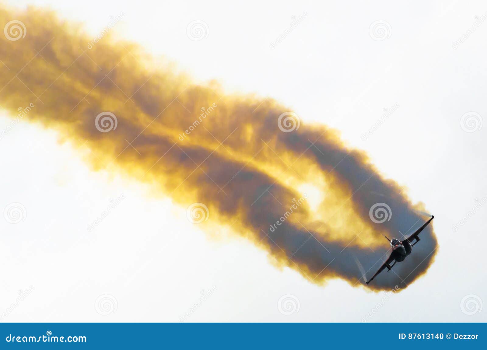 Fighter Jet Aircraft with Smoke Aerobatic Maneuvers Stock Photo - Image ...
