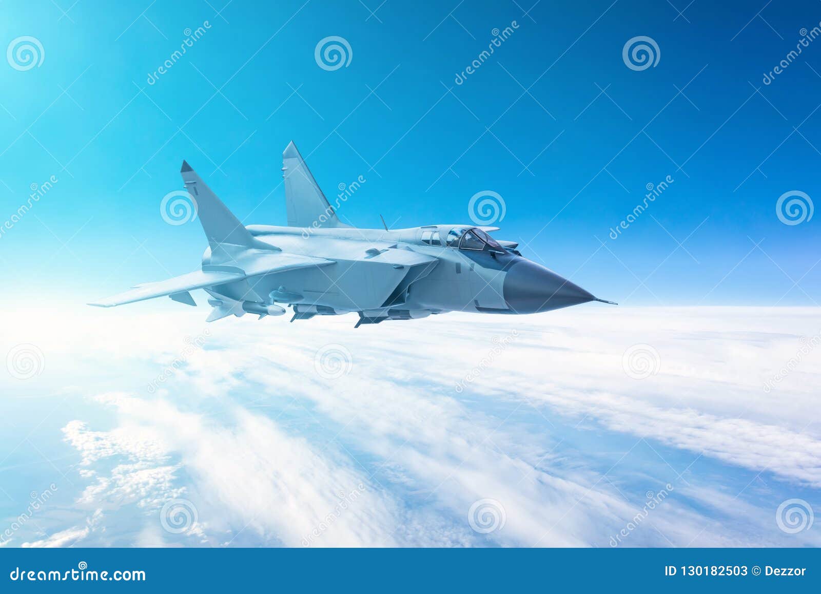 Fighter Jet Flying with a Blue Sky Background. Stock Image - Image of ...