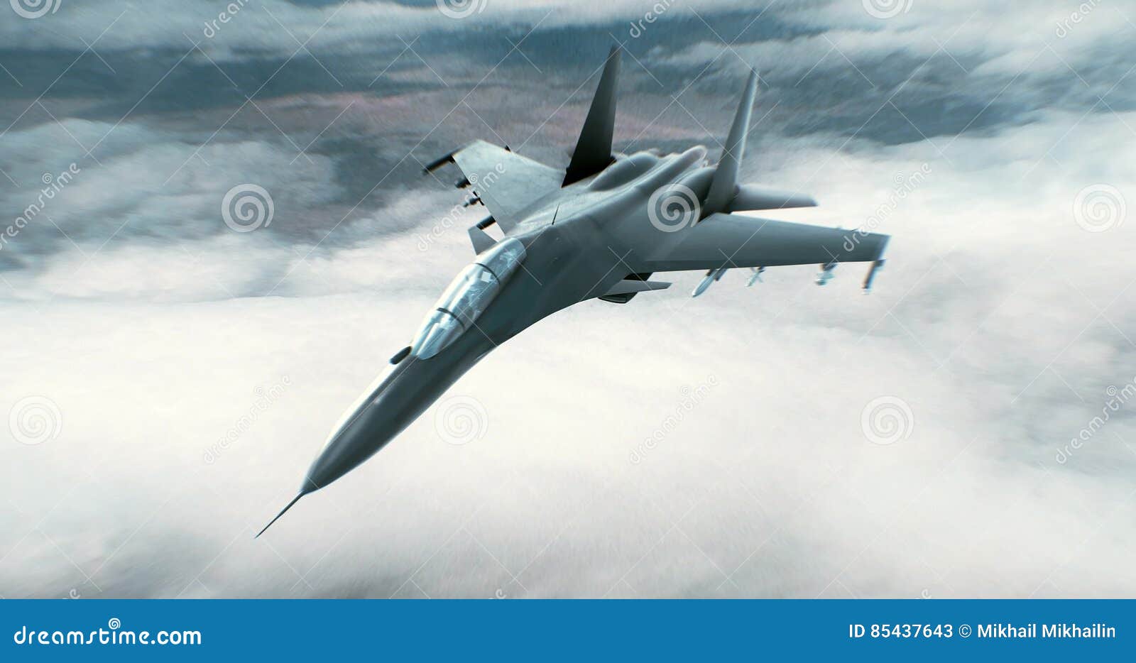 Fighter Jet Flying High Above the Clouds Stock Video - Video of ...