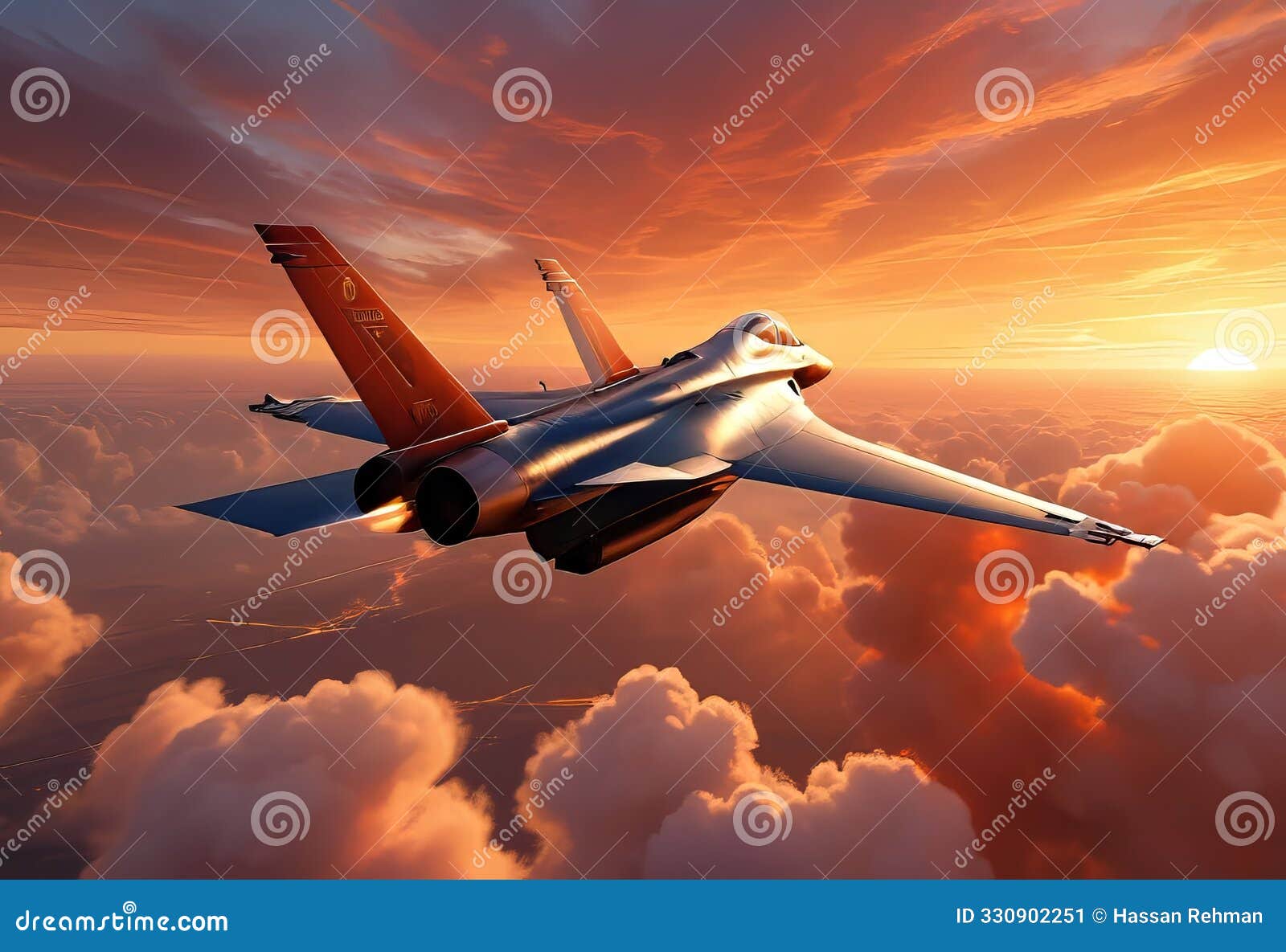 Fighter Jet Flying at High Speed through a Vibrant Sunset Sky Stock ...