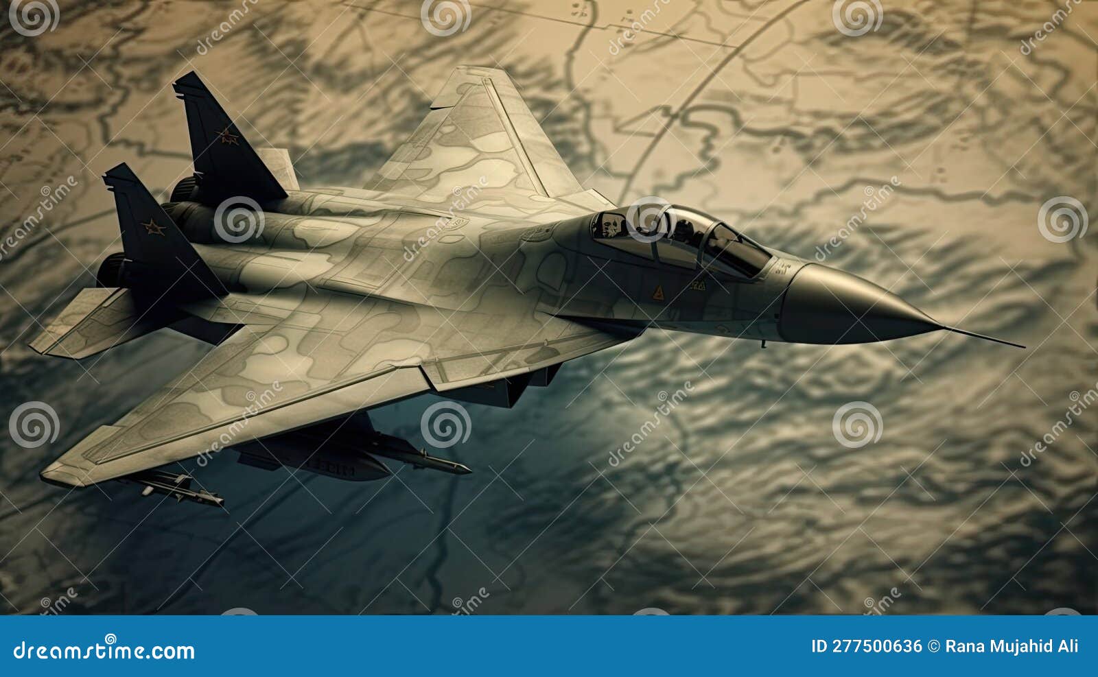 A Fighter Jet is Flying in the Sky on China Usa Map Stock Illustration ...