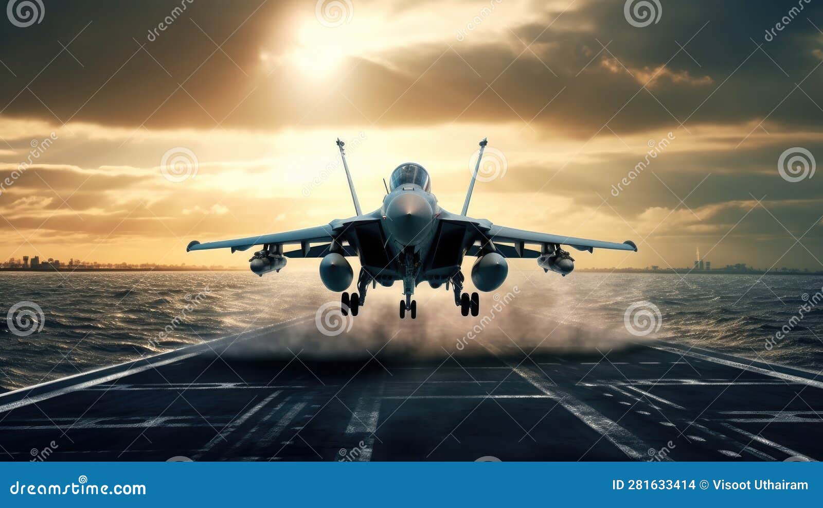 Fighter Jet Fighter, Fighter Jets are Taking Off from an Aircraft ...