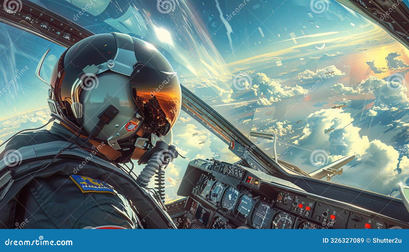 A Fighter Jet Pilot Climbs into the Cockpit the Canopy Closing on a ...