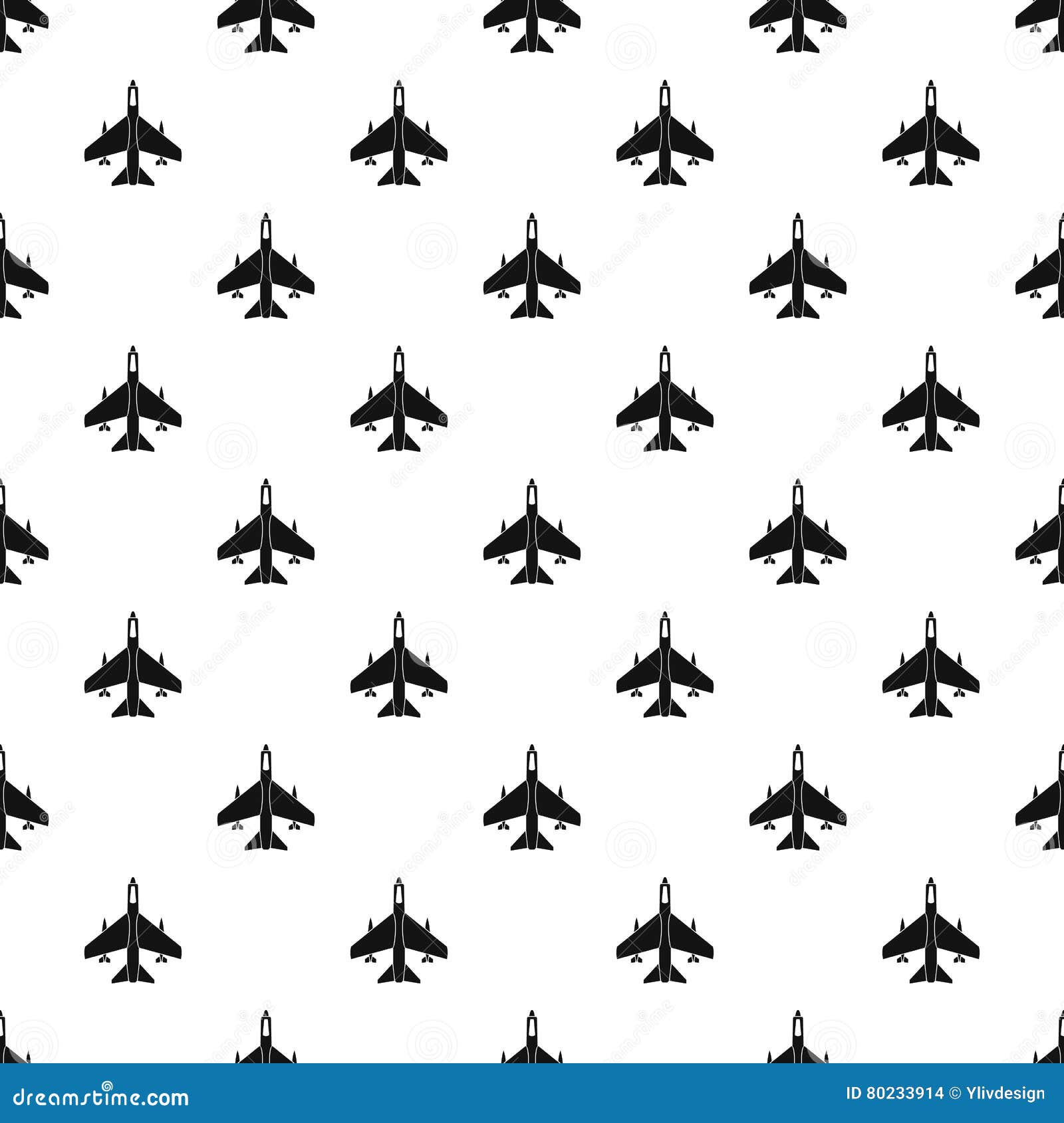 Fighter Jet Plane Pattern, Simple Style Stock Vector - Illustration of ...