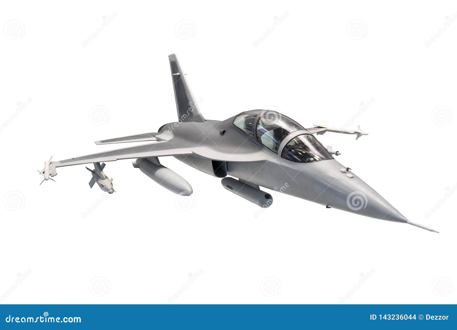 Fighter Jet Plane with Weapon Isolated on White Background Stock ...