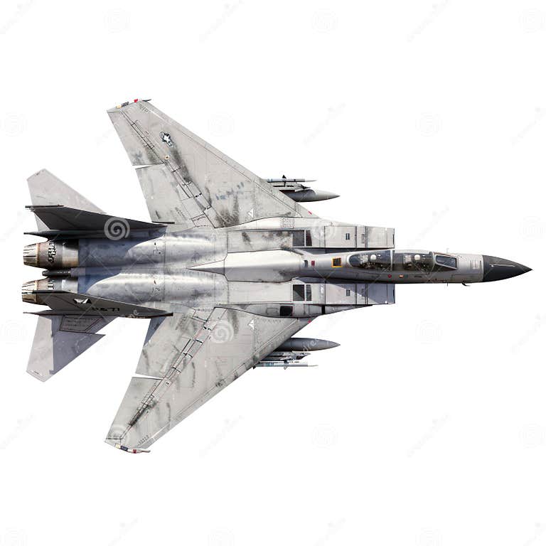 Fighter Jet Side View Isolate Stock Illustration - Illustration of ...