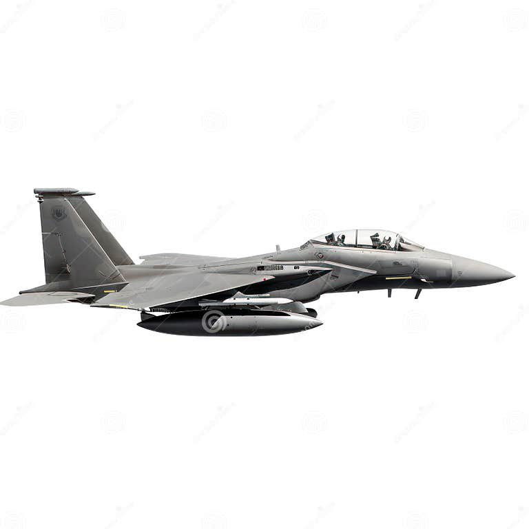 Fighter Jet Side View Isolate Stock Illustration - Illustration of ...