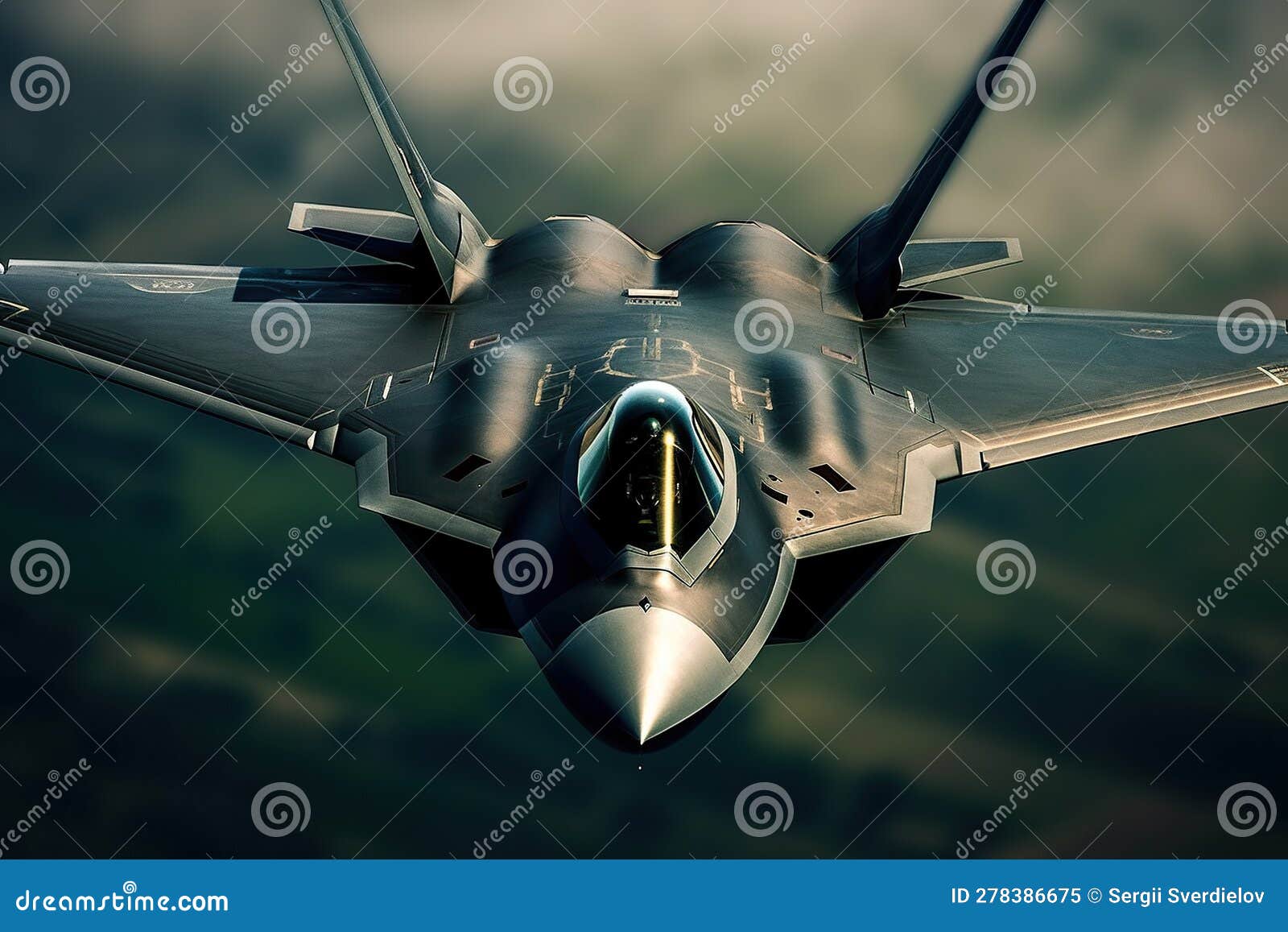 The Fighter Jet Slices through the Air, Its Engine Roaring with Power ...