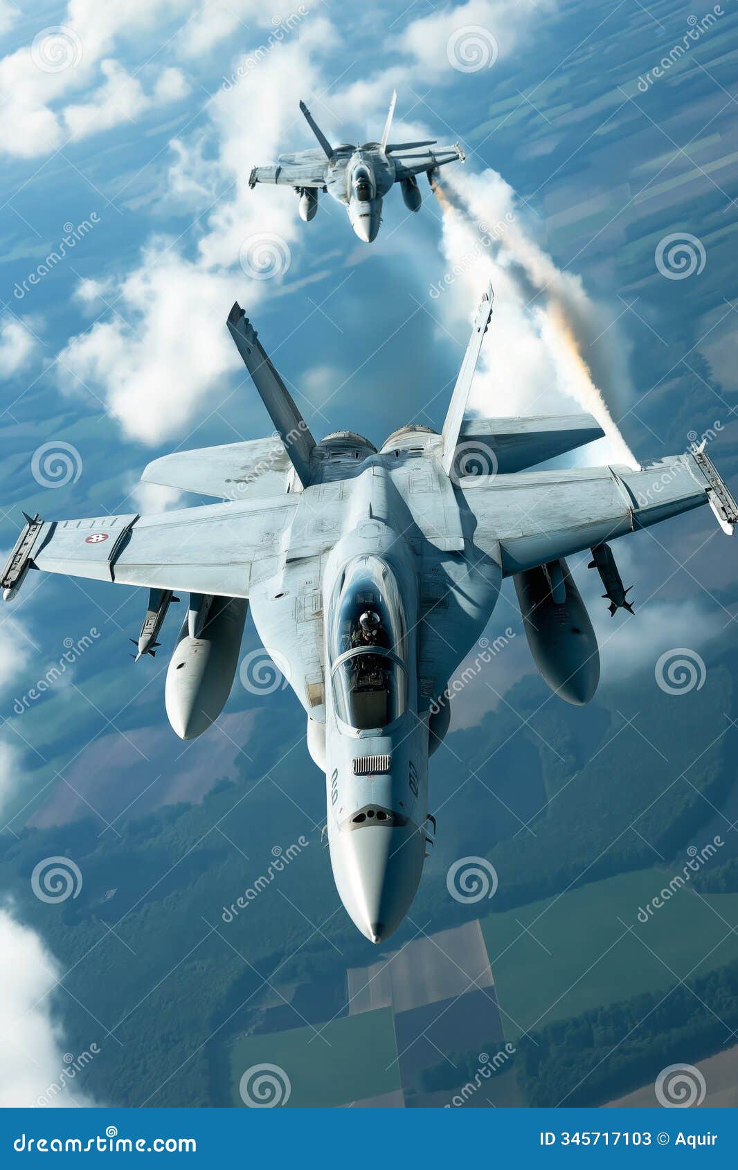 Fighter Jet. Two Planes Fighting in the Air Stock Illustration ...