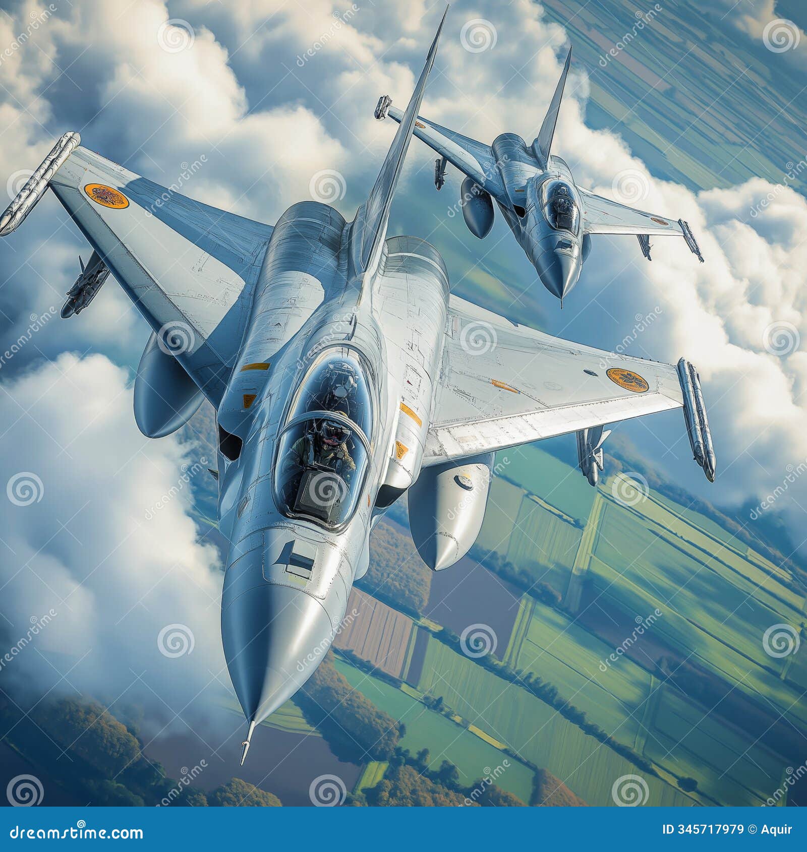 Fighter Jet. Two Planes Fighting in the Air Stock Illustration ...