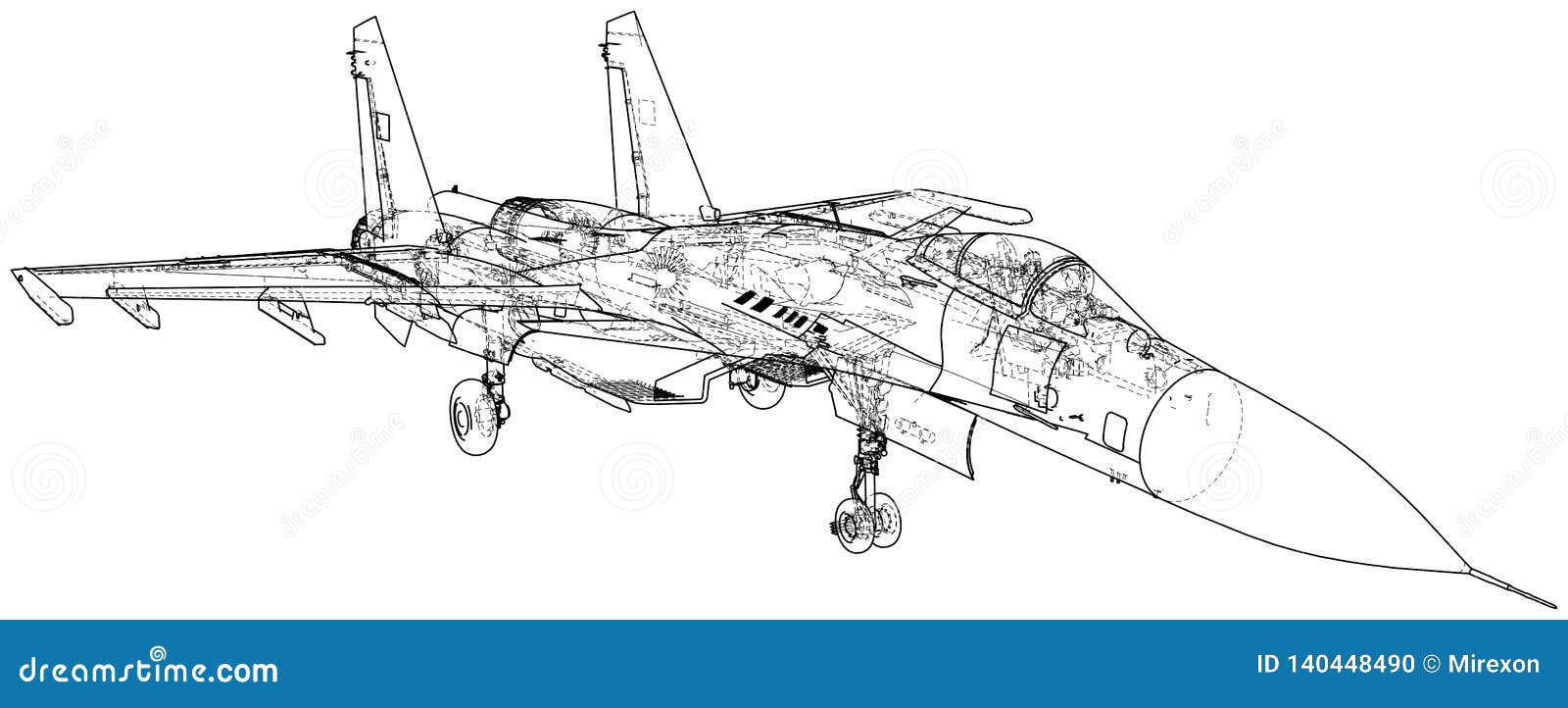 Fighter Jet. Vector Wireframe Concept Stock Vector - Illustration of ...