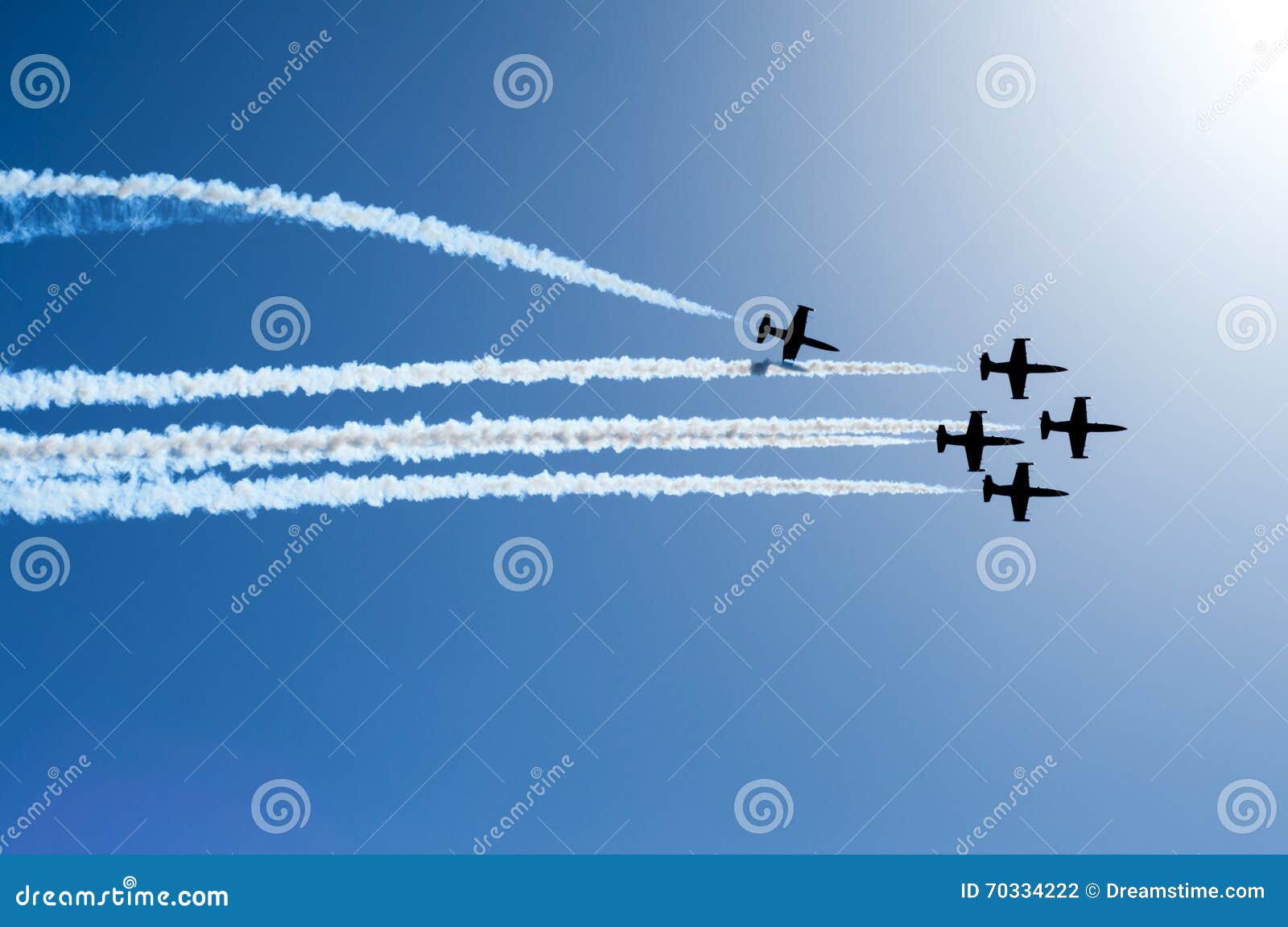 Fighter Jets Flying in Formation Stock Photo - Image of airshow, blue ...