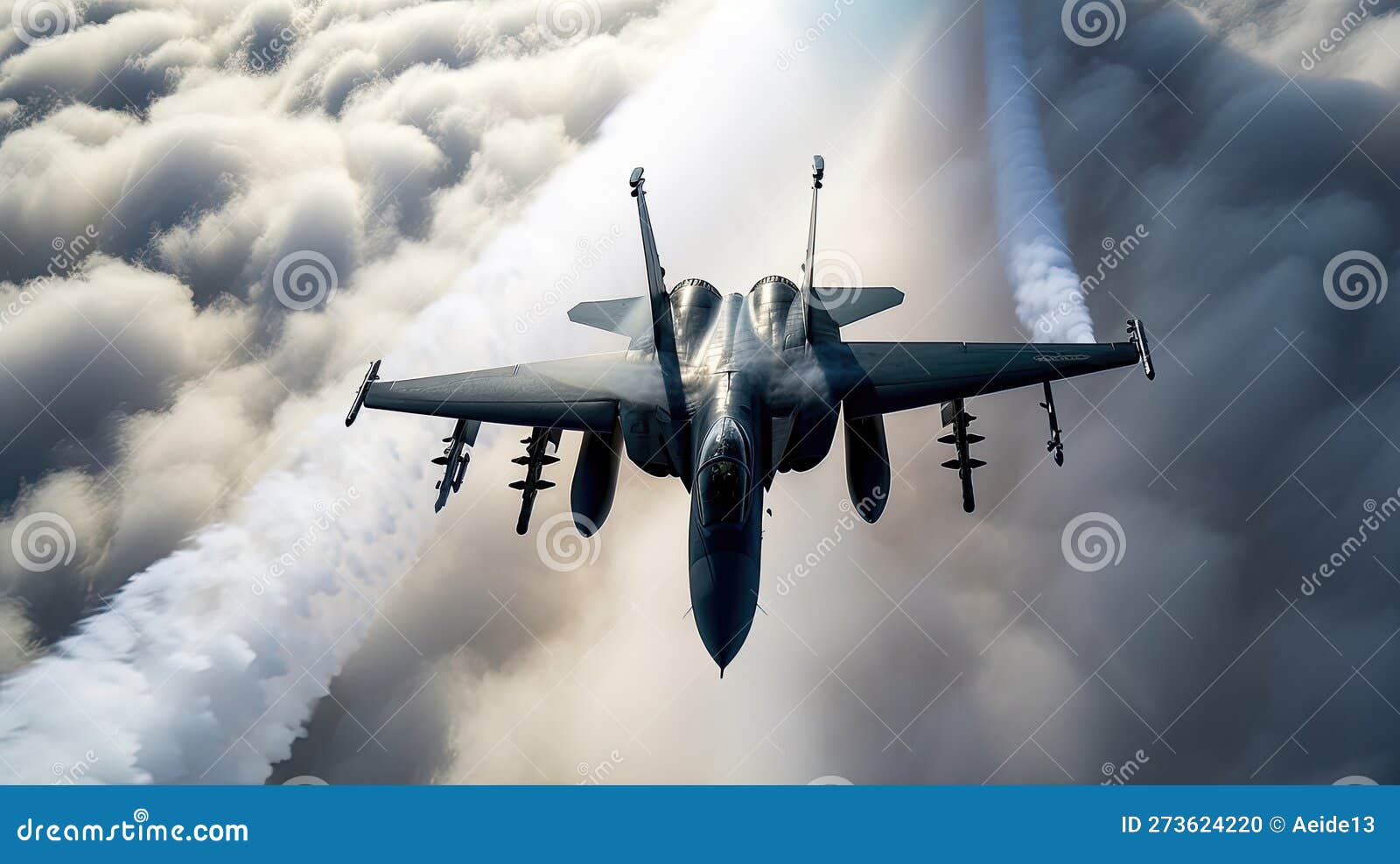 Fighter Jets Flying in a Military Combat Zone. Bomber Plane with ...