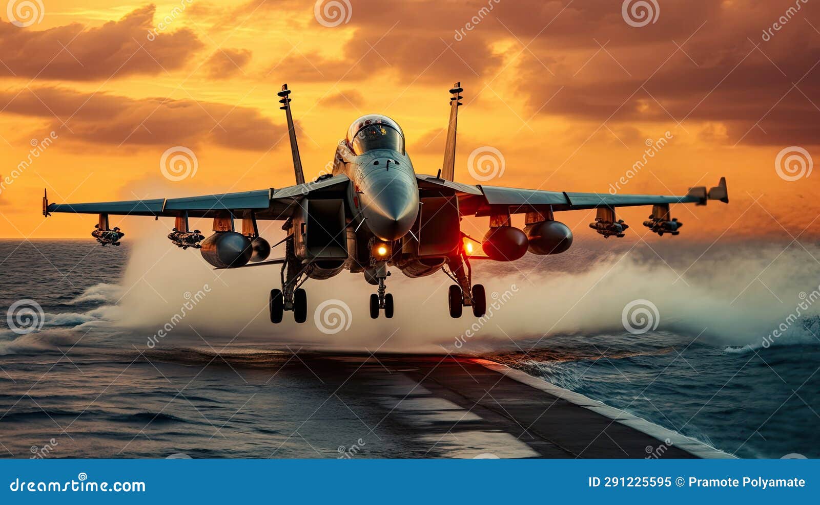 A Fighter Jets are Taking Off from an Aircraft Carrier in the Ocean ...