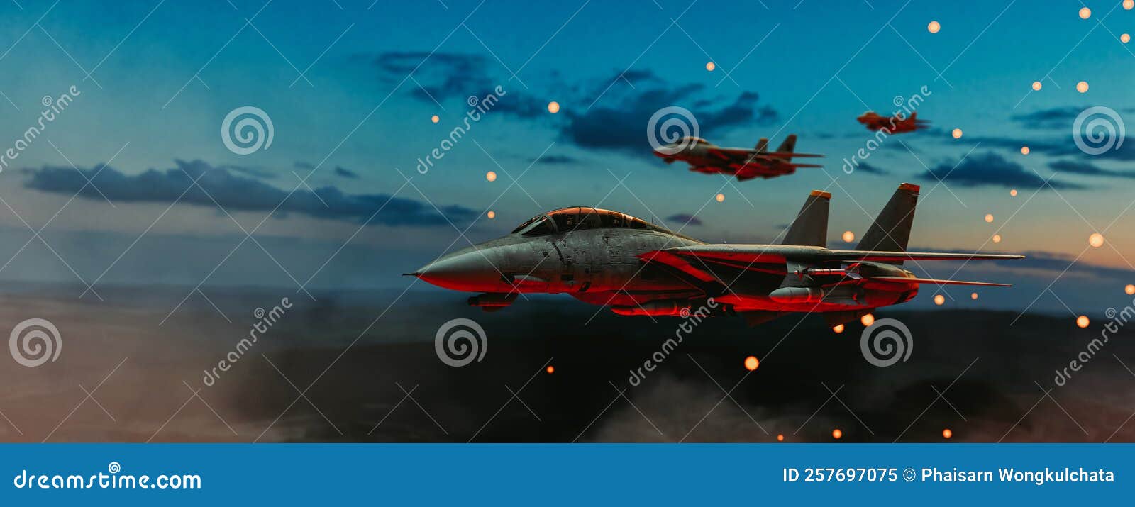 The Fighter Jets are Taking Off for an Attack Stock Illustration ...