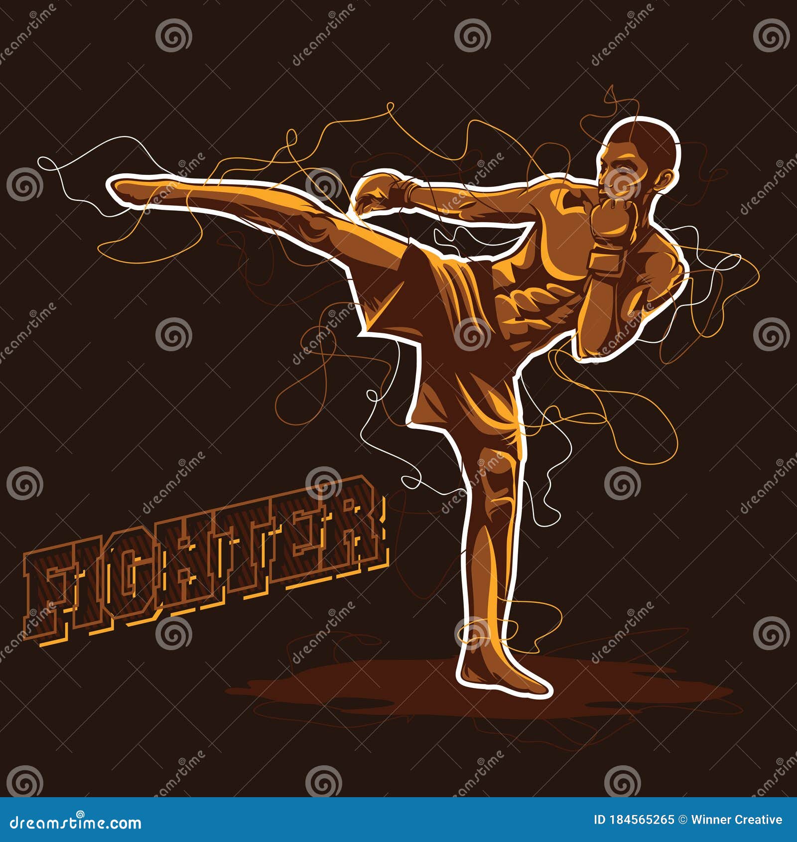 Fighter Logo Design stock vector. Illustration of metal - 184565265