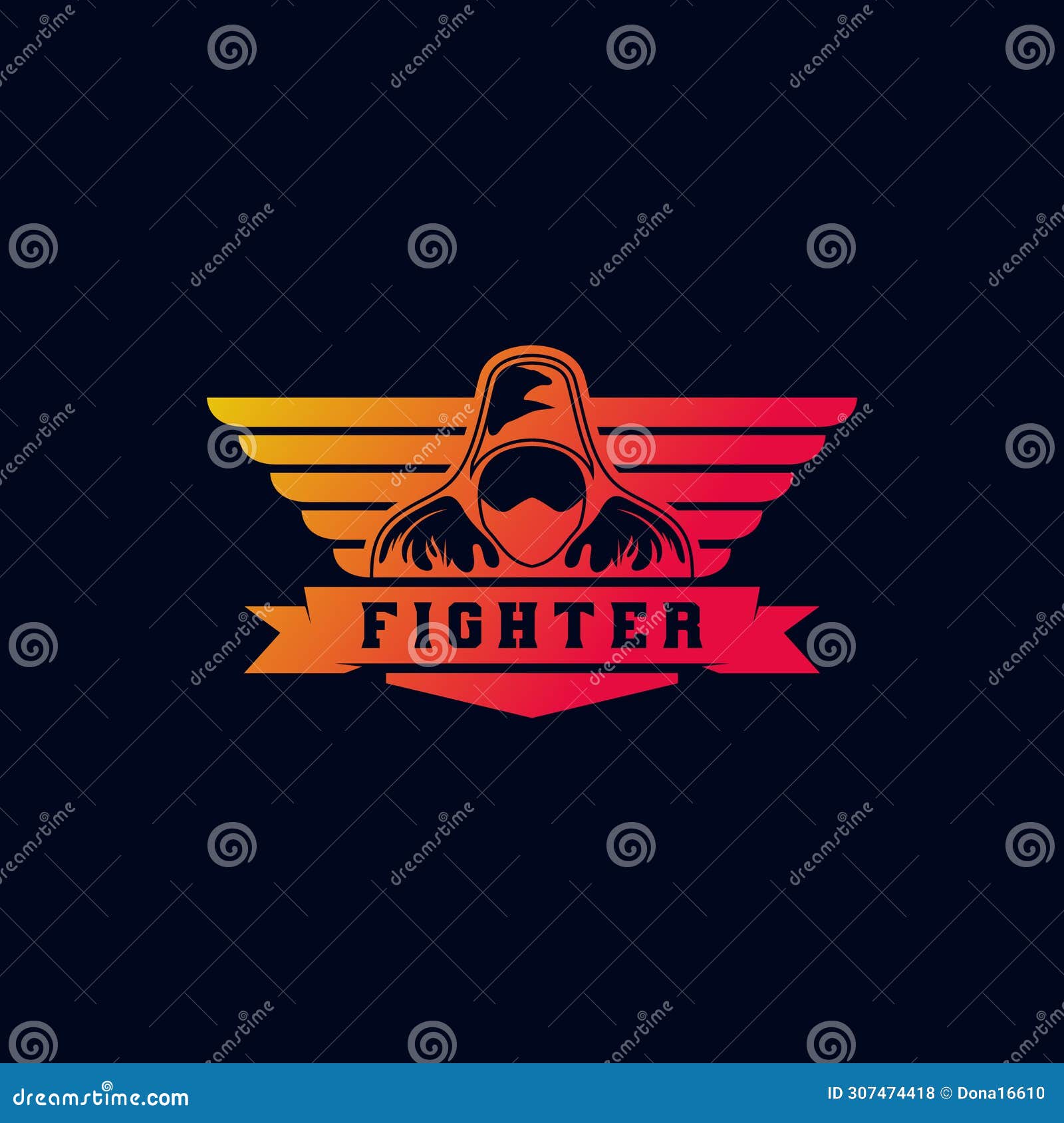Fighter logo stock illustration. Illustration of print - 307474418