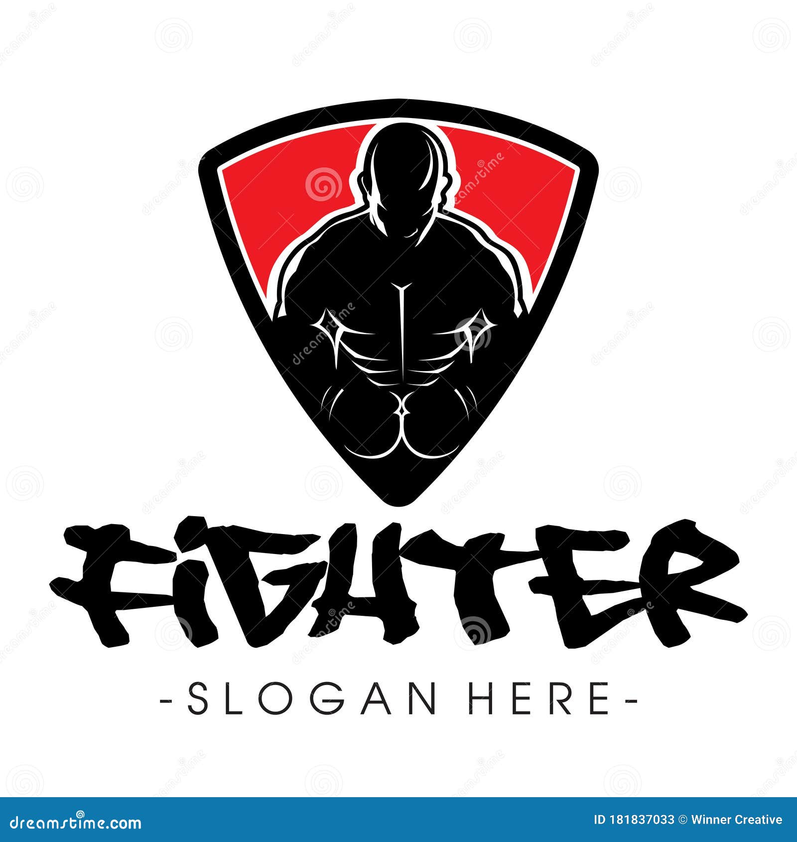 Fighter Logo Vector stock vector. Illustration of exercise - 181837033