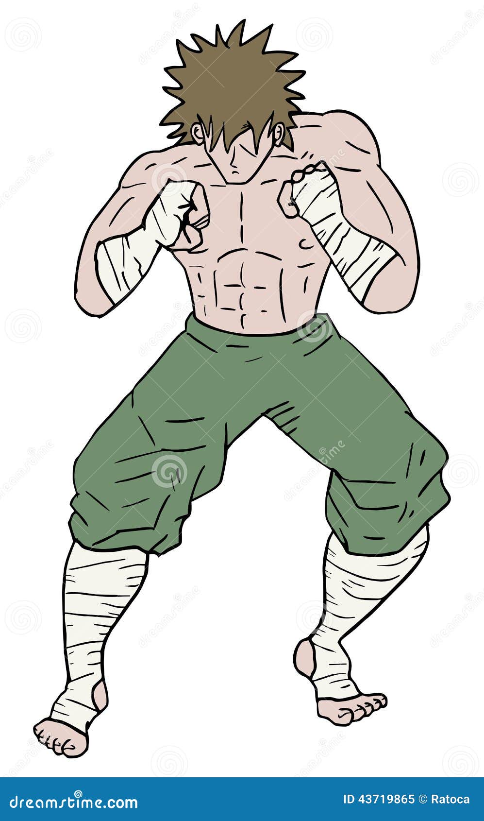 Fighter man stock vector. Illustration of fitness, muscle - 43719865