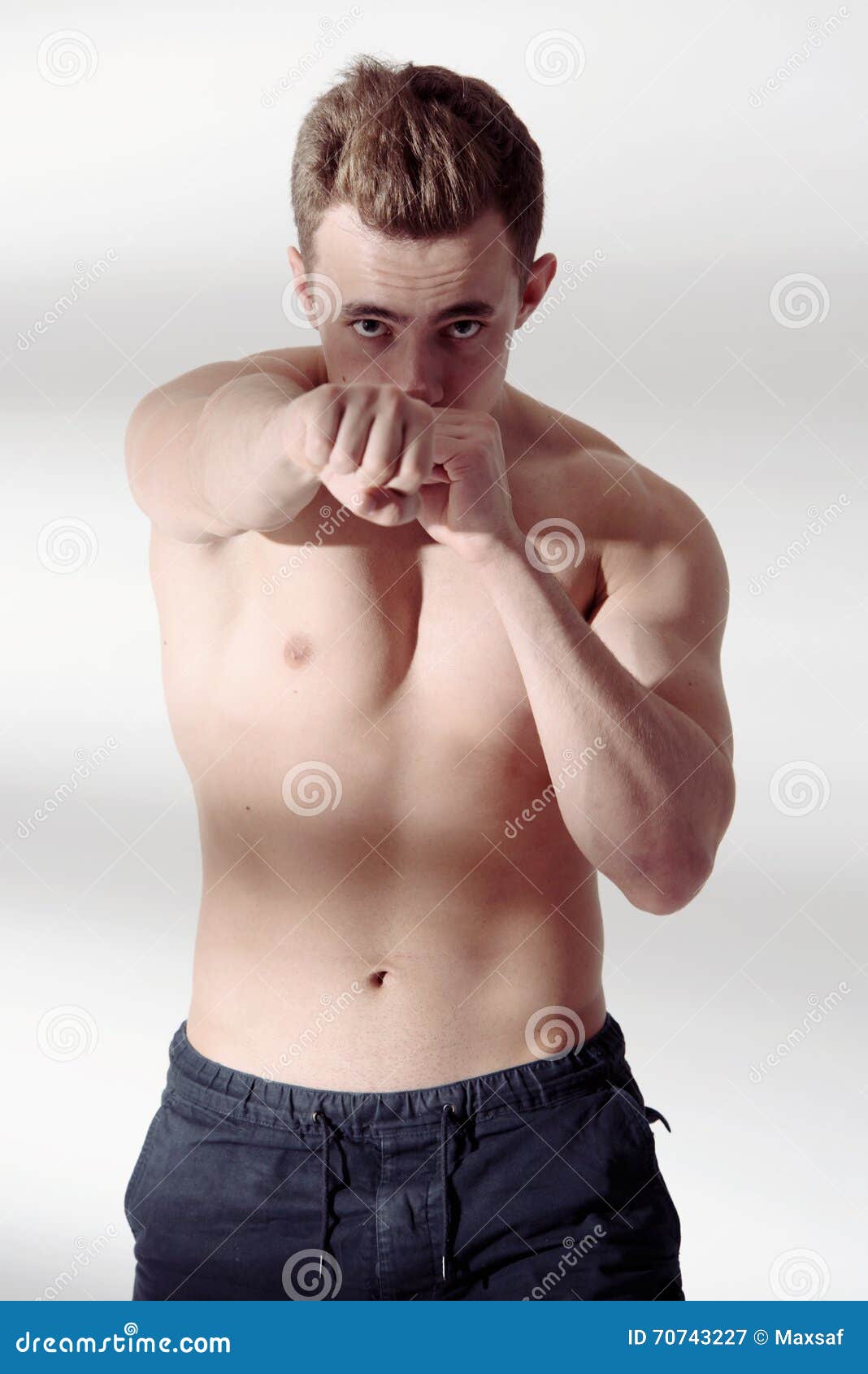 Fighter Man in Fighting Stance Stock Image - Image of wellbeing ...