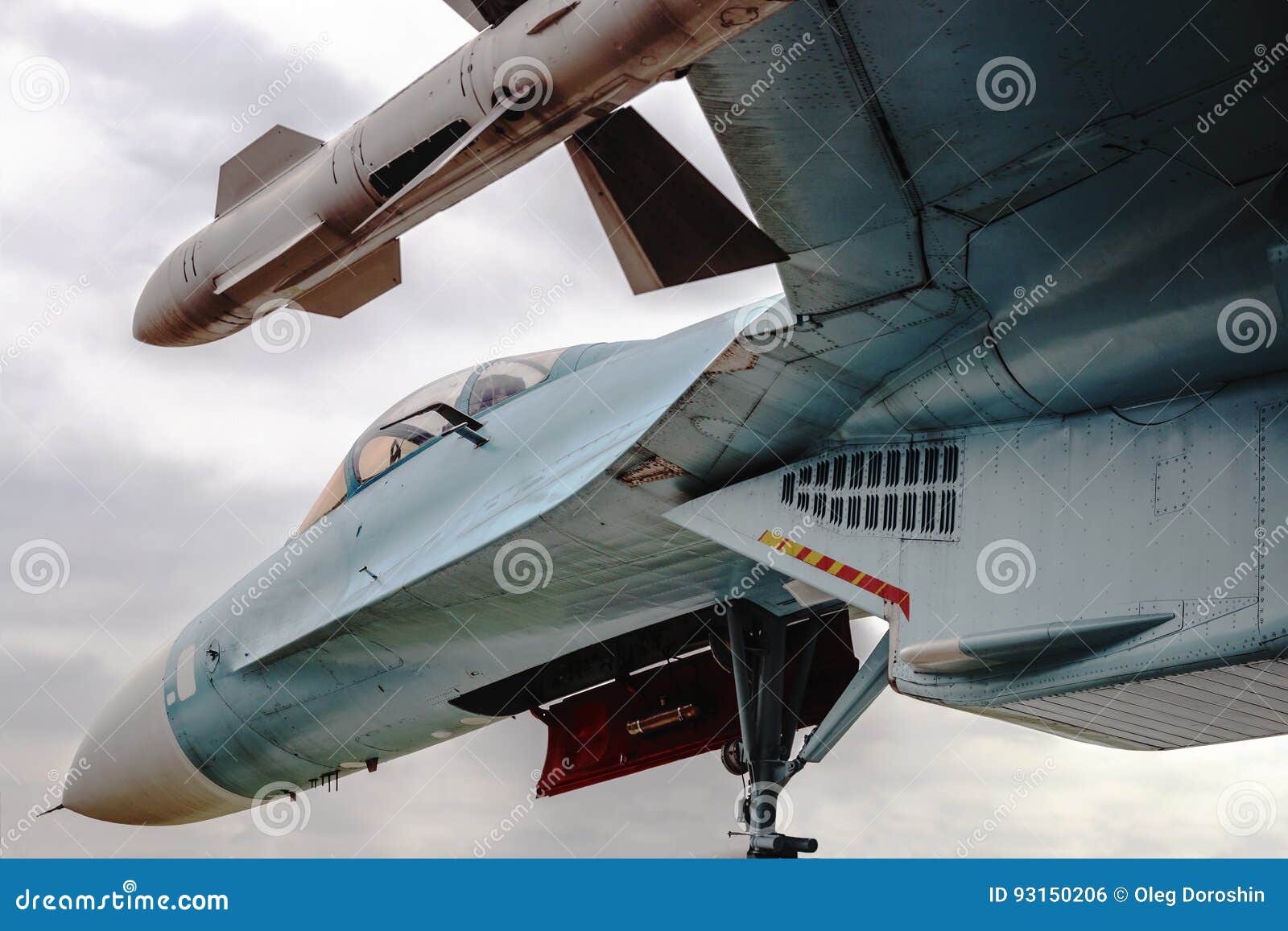 Fighter with Missiles Under the Wing Stock Photo - Image of army ...