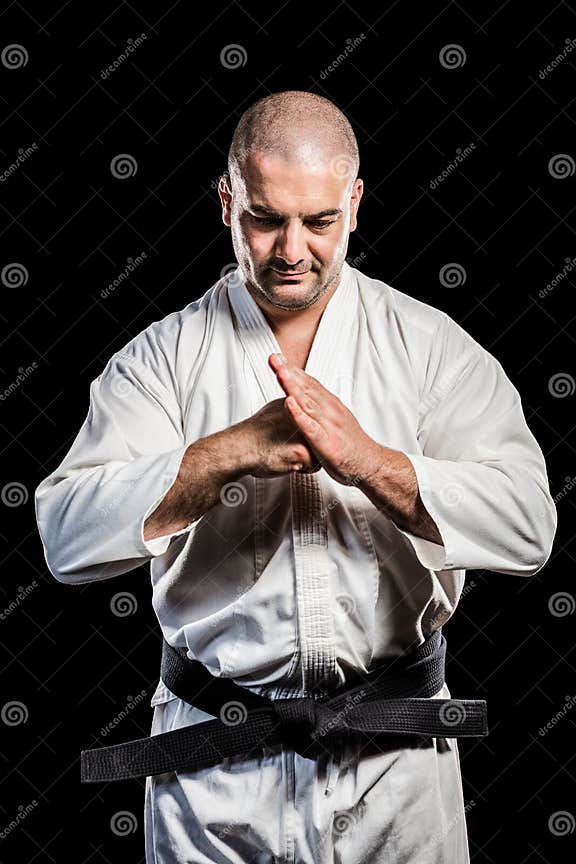 Fighter Performing Hand Salute Stock Image - Image of belt ...