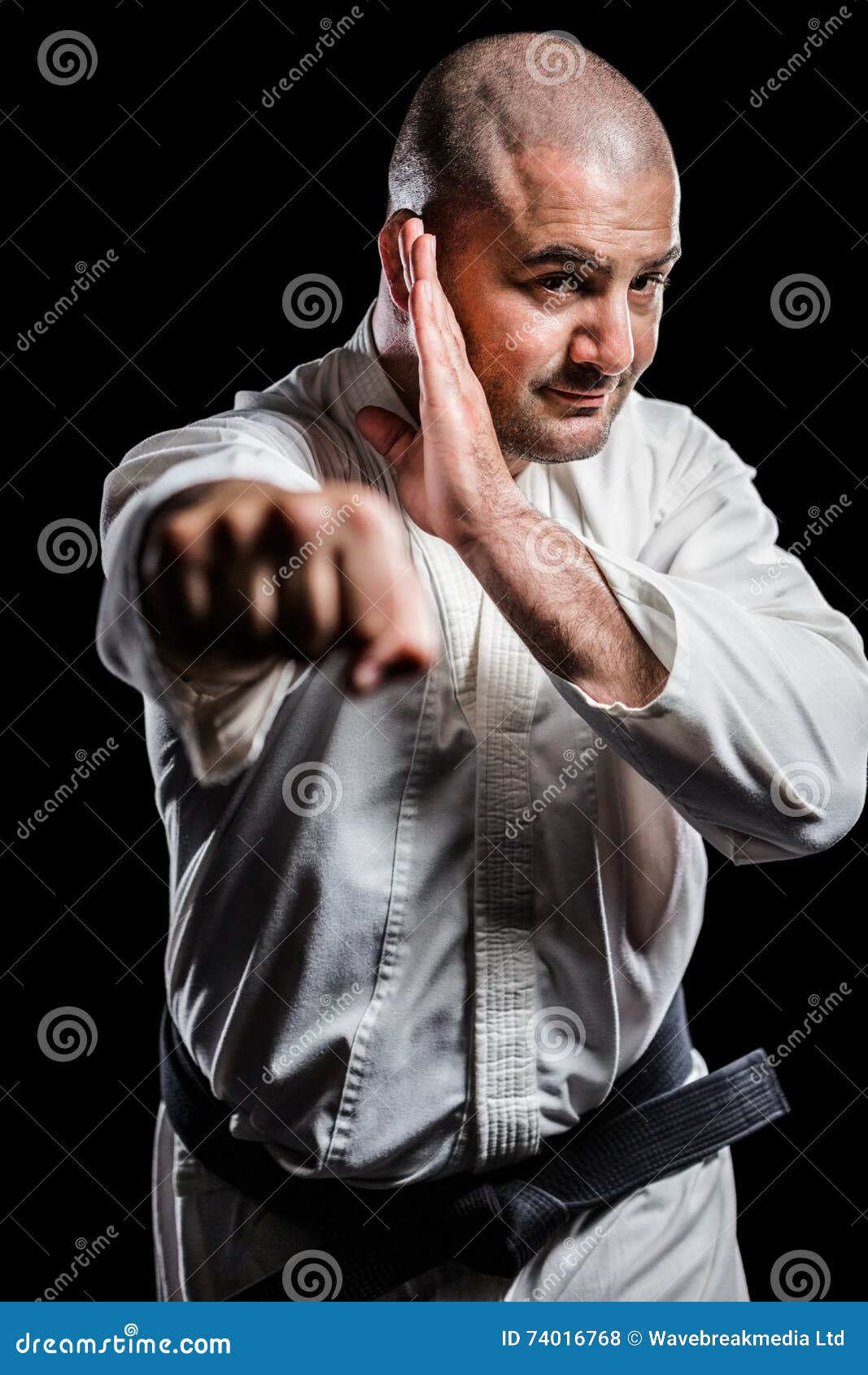 Fighter Performing Karate Stance Stock Photo - Image of camera, closeup ...
