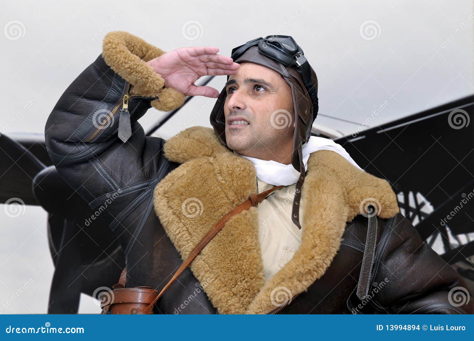Fighter pilot stock photo. Image of jacket, aviator, airplane - 13994894