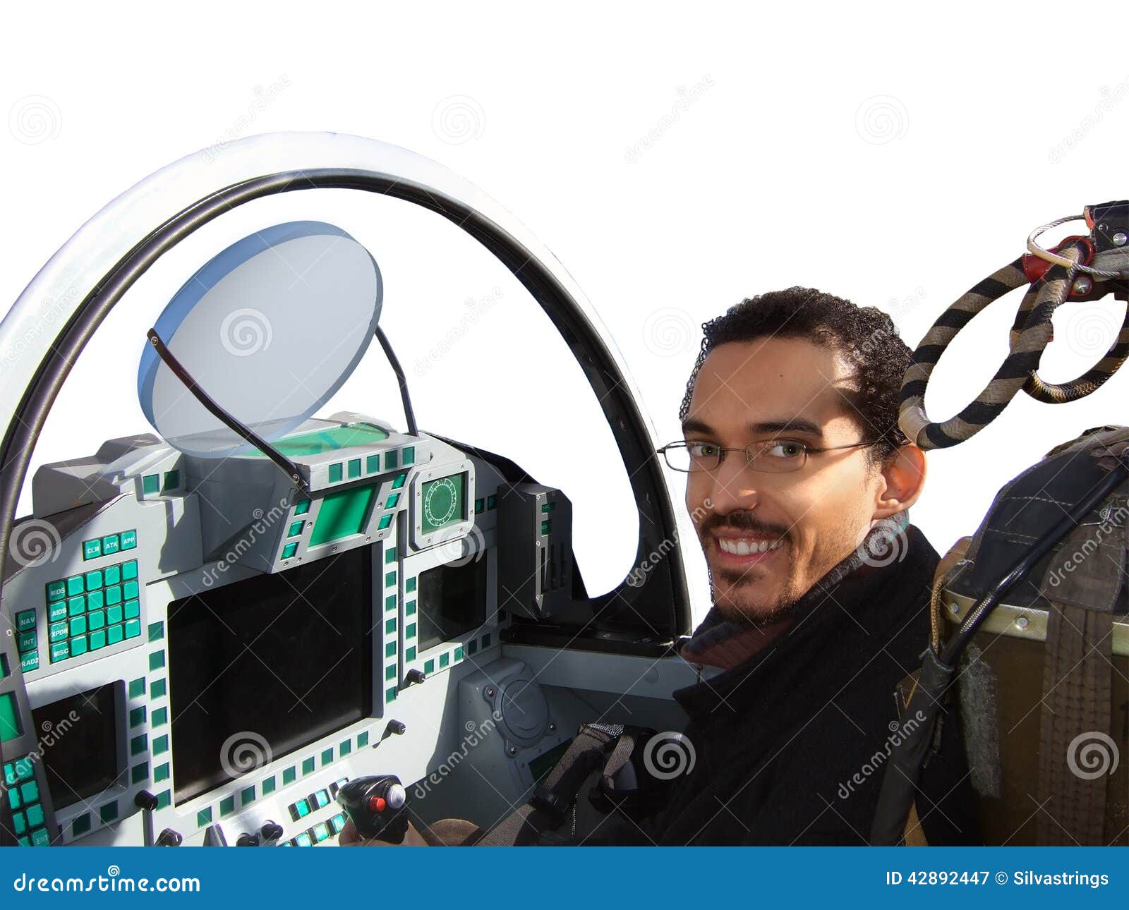 Fighter pilot in plane stock image. Image of mixed, control - 42892447