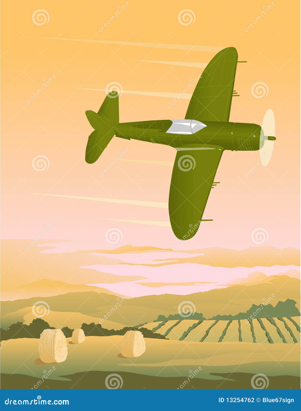 Me 109 Fighter Plane 1937. Vintage Airplane. Vector Clipart ...
