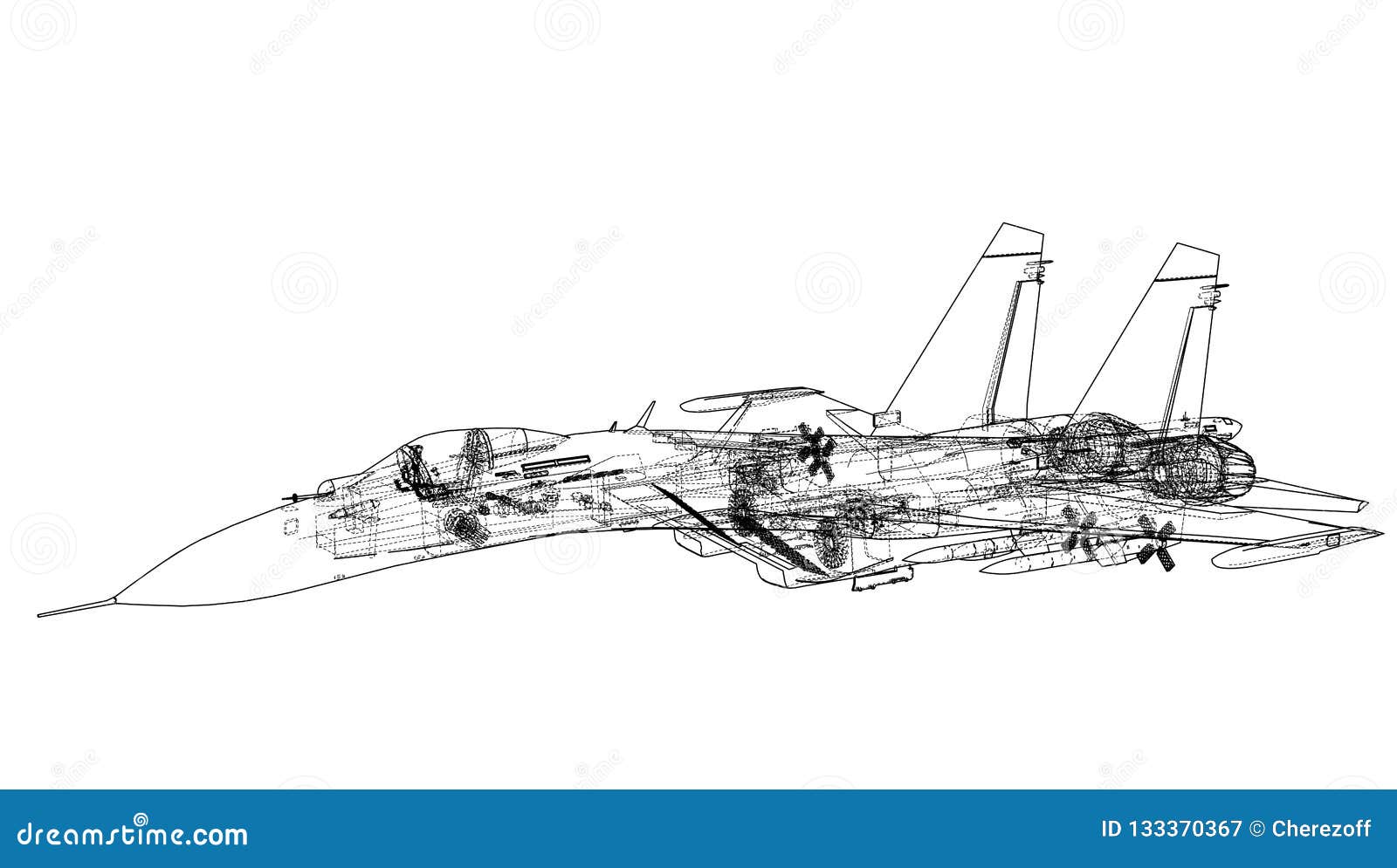 Fighter plane concept stock illustration. Illustration of rendering ...