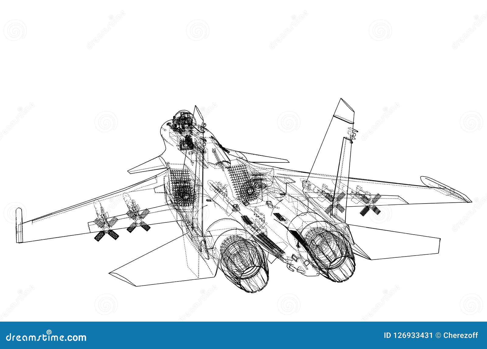 Fighter plane concept stock vector. Illustration of airplane - 126933431