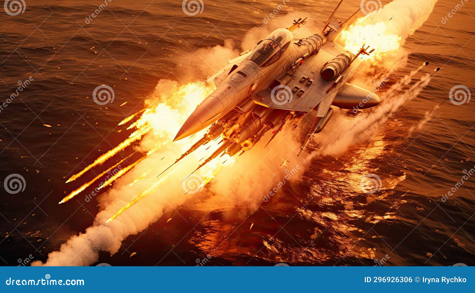 Fighter Plane Crash Over Sea Stock Photo - Image of danger, falling ...
