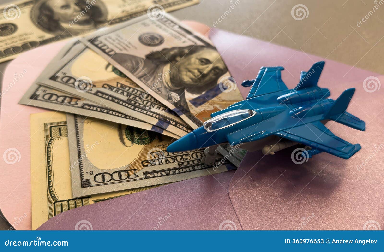 Fighter Plane and Envelope with Dollars. High Quality Photo Stock Image ...