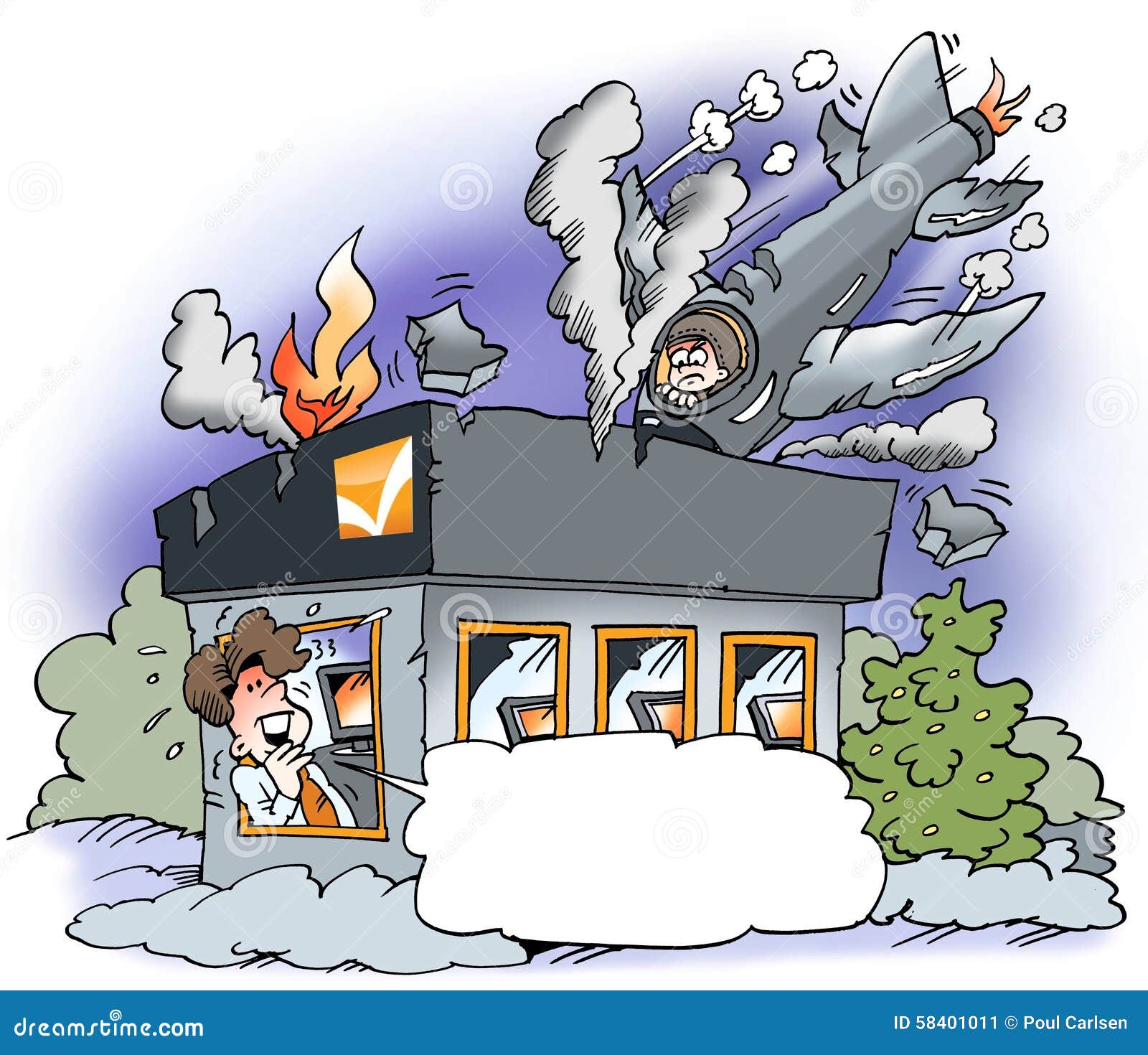 Pilot Crashed And Bearded Isolated On White Background. Vector Cartoon ...