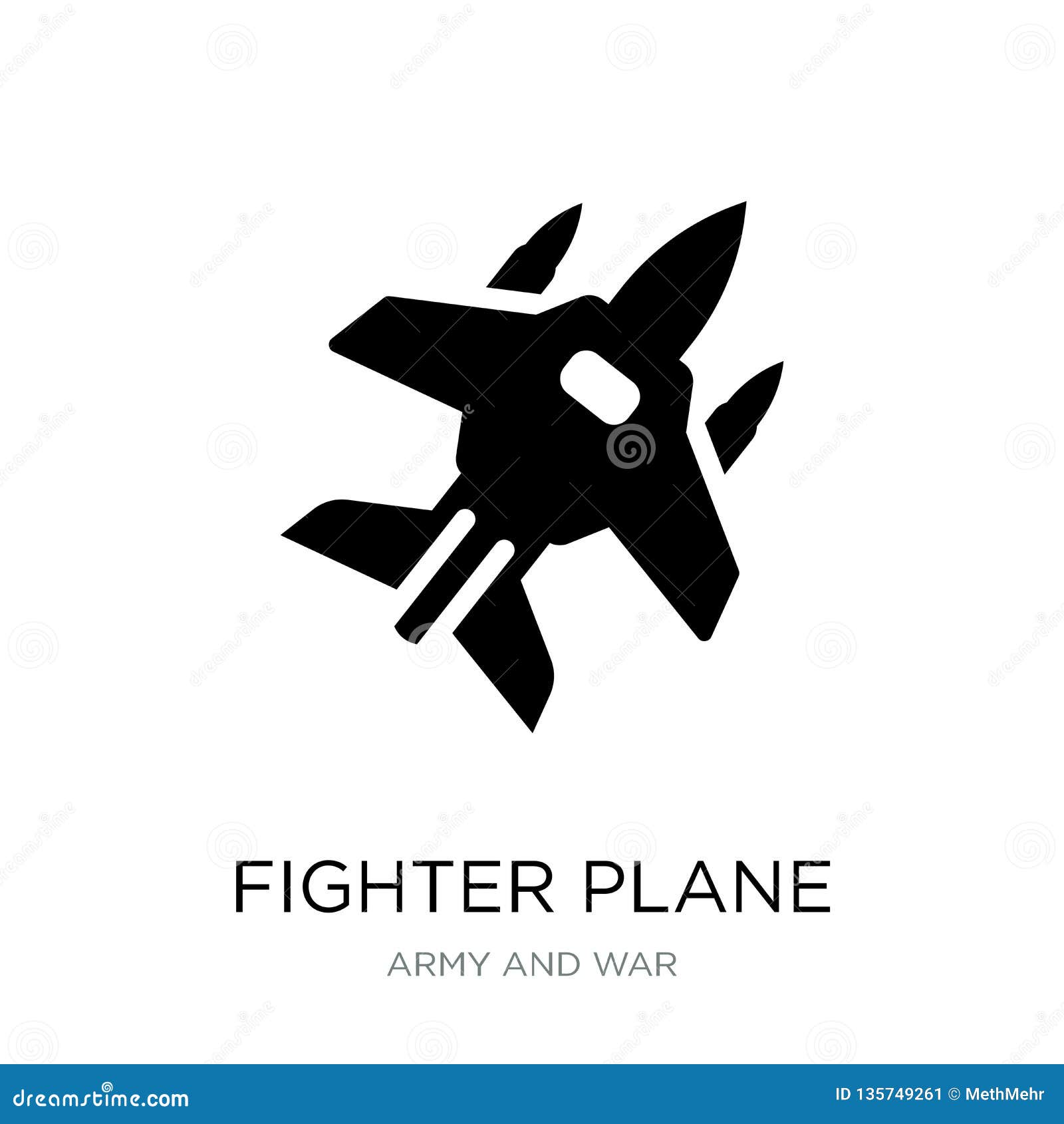 Fighter Plane Icon in Trendy Design Style. Fighter Plane Icon Isolated ...