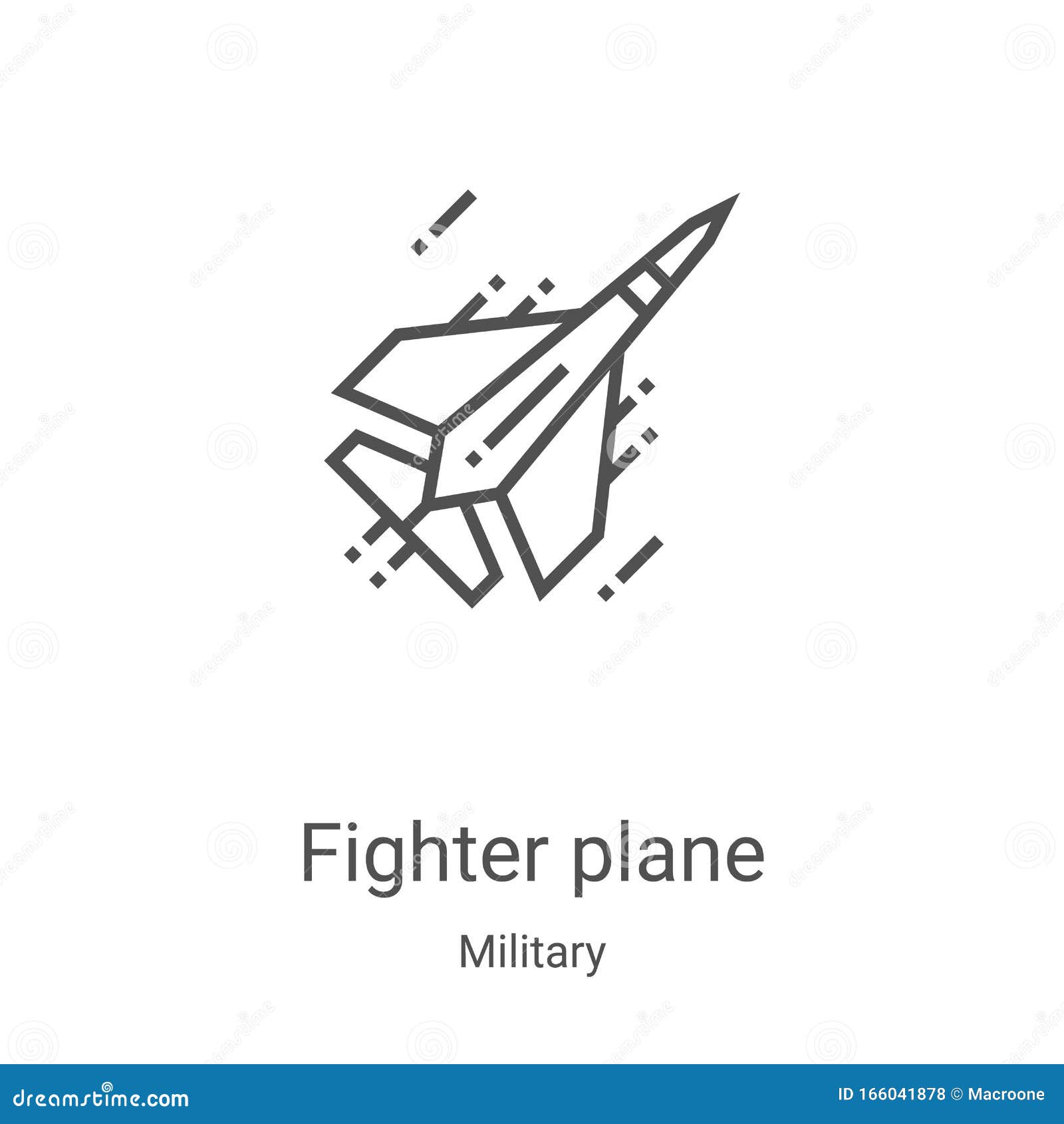 Fighter Plane Icon Vector from Military Collection. Thin Line Fighter ...
