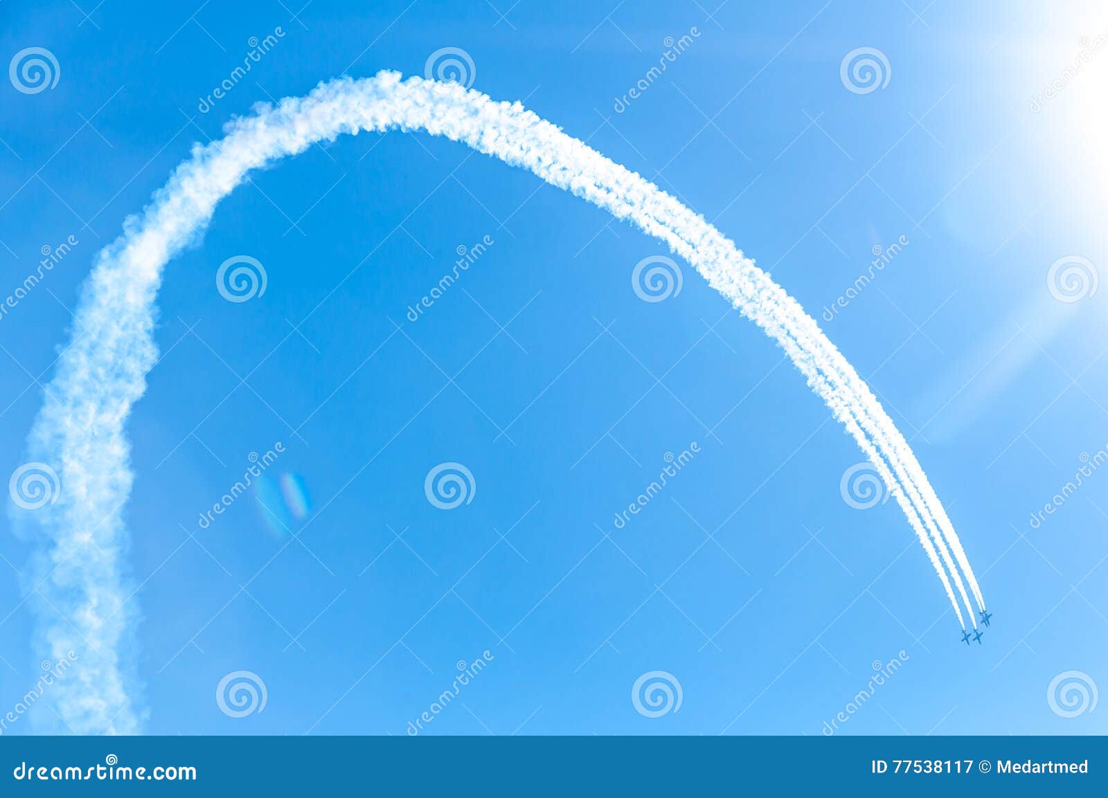 Fighter Plane Looping in Turbo Fly on the Sky Stock Image - Image of ...