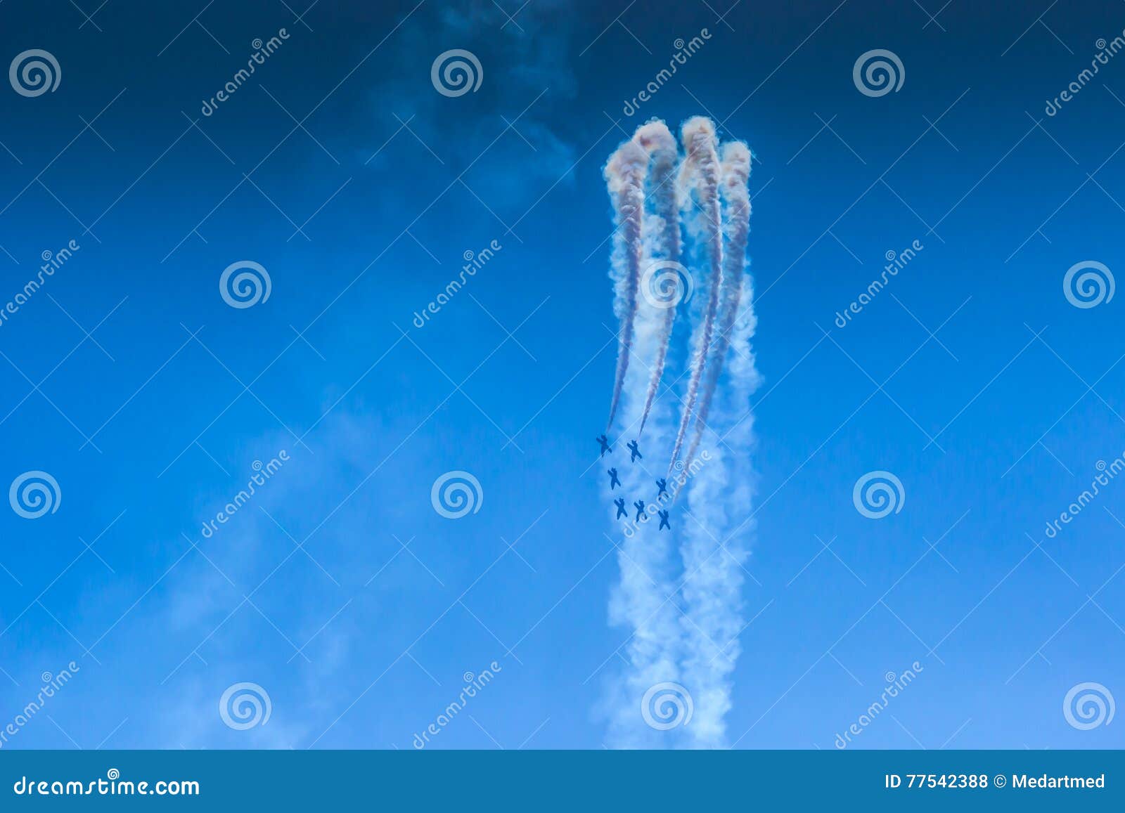 Fighter Plane Looping in Turbo Fly on the Sky Stock Photo - Image of ...
