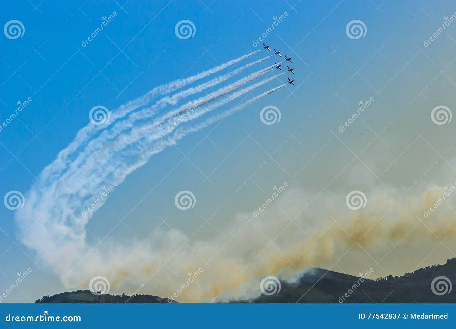 Fighter Plane Looping in Turbo Fly on the Sky Stock Image - Image of ...