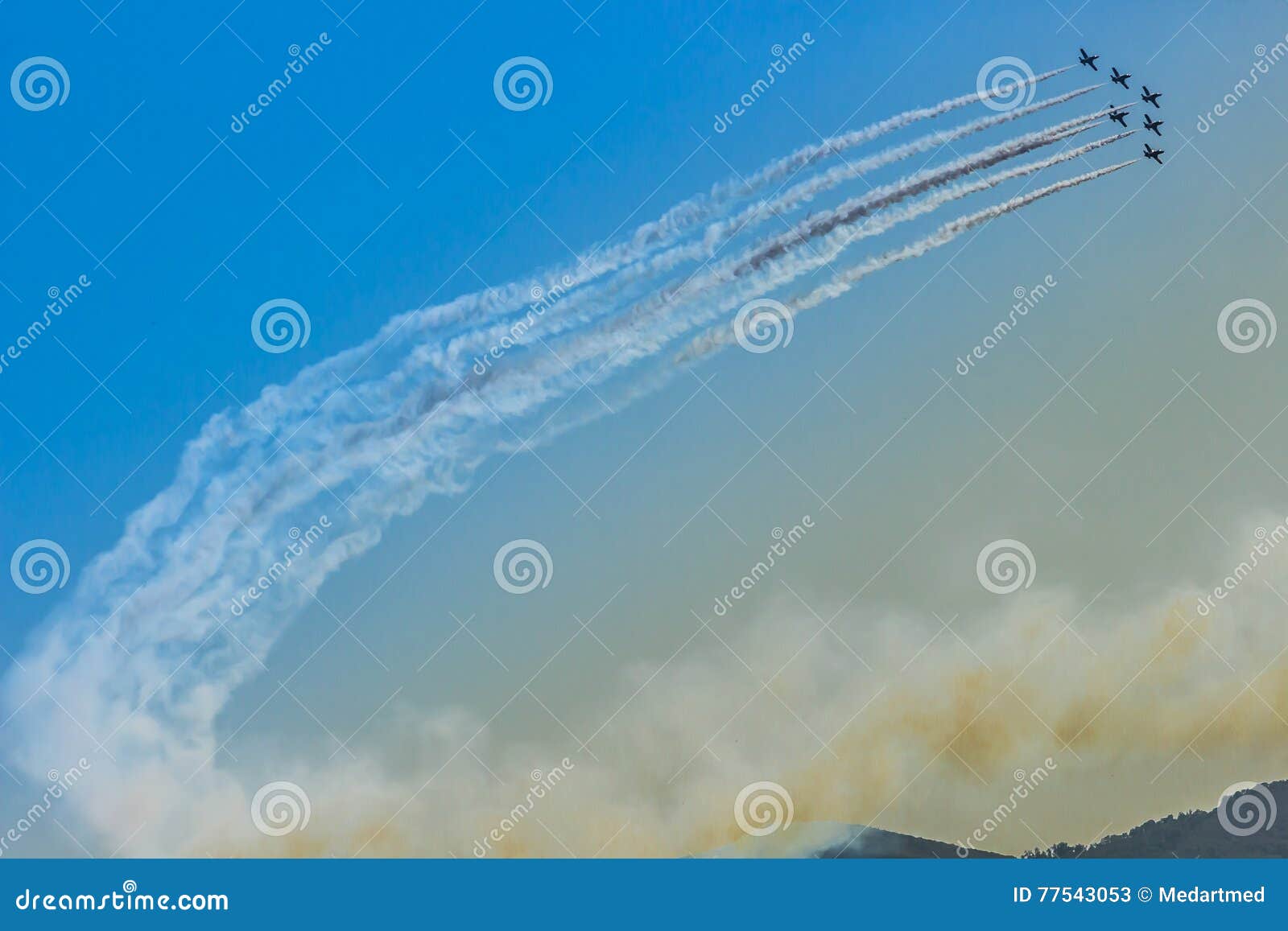 Fighter Plane Looping in Turbo Fly on the Sky Stock Image - Image of ...