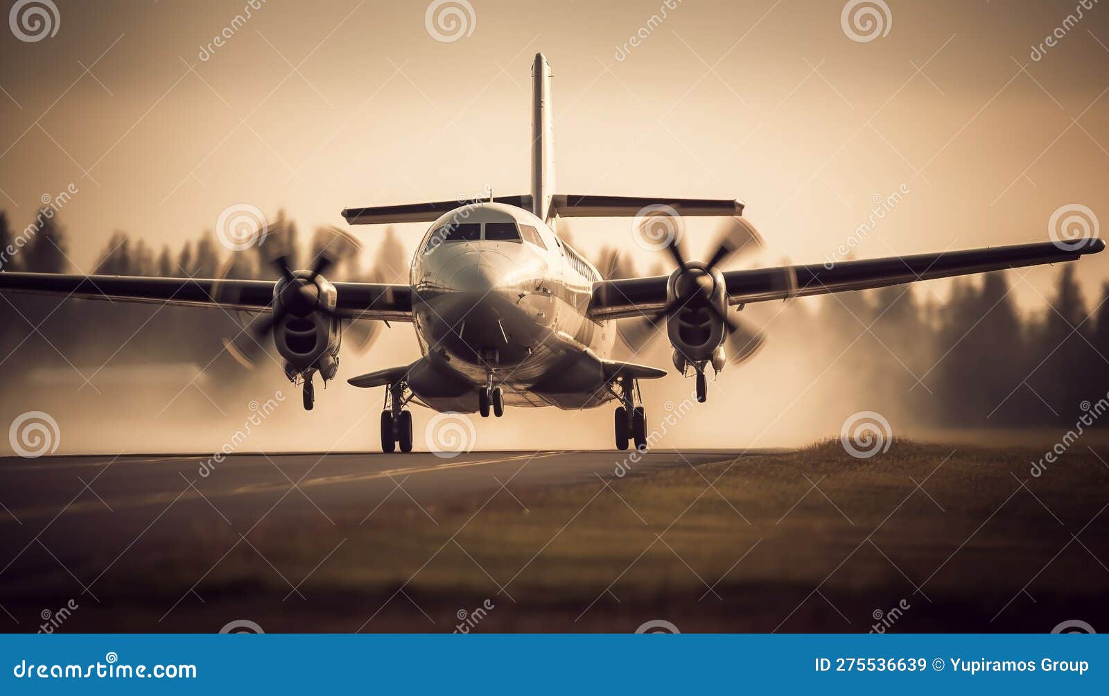 Fighter Plane in Mid Air, Propeller Spinning Generated by AI Stock ...