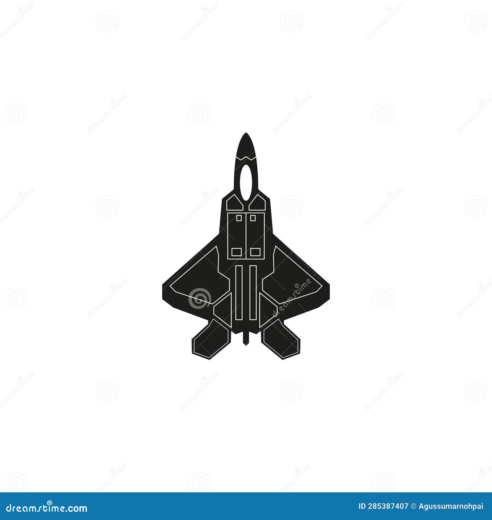 Fighter Plane Vector Illustration for Icon Symbol or Logo Stock Vector ...