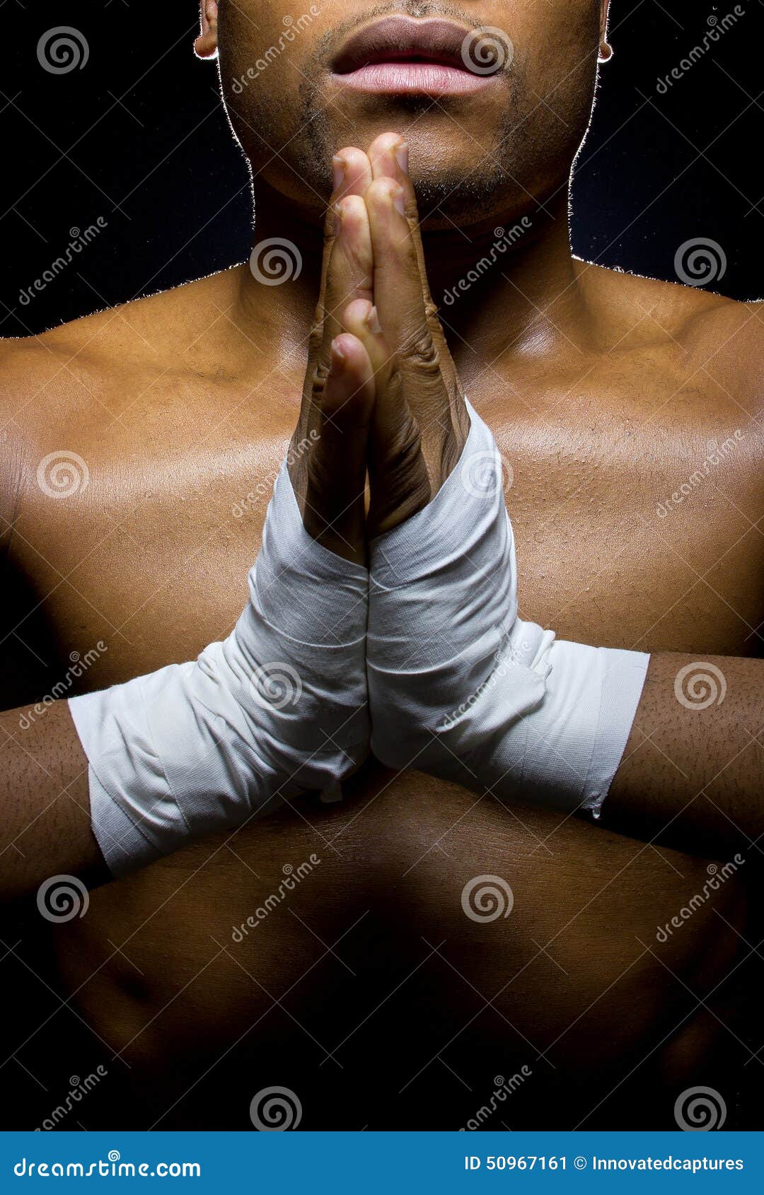 Fighter Praying to Win stock image. Image of ambition - 50967161