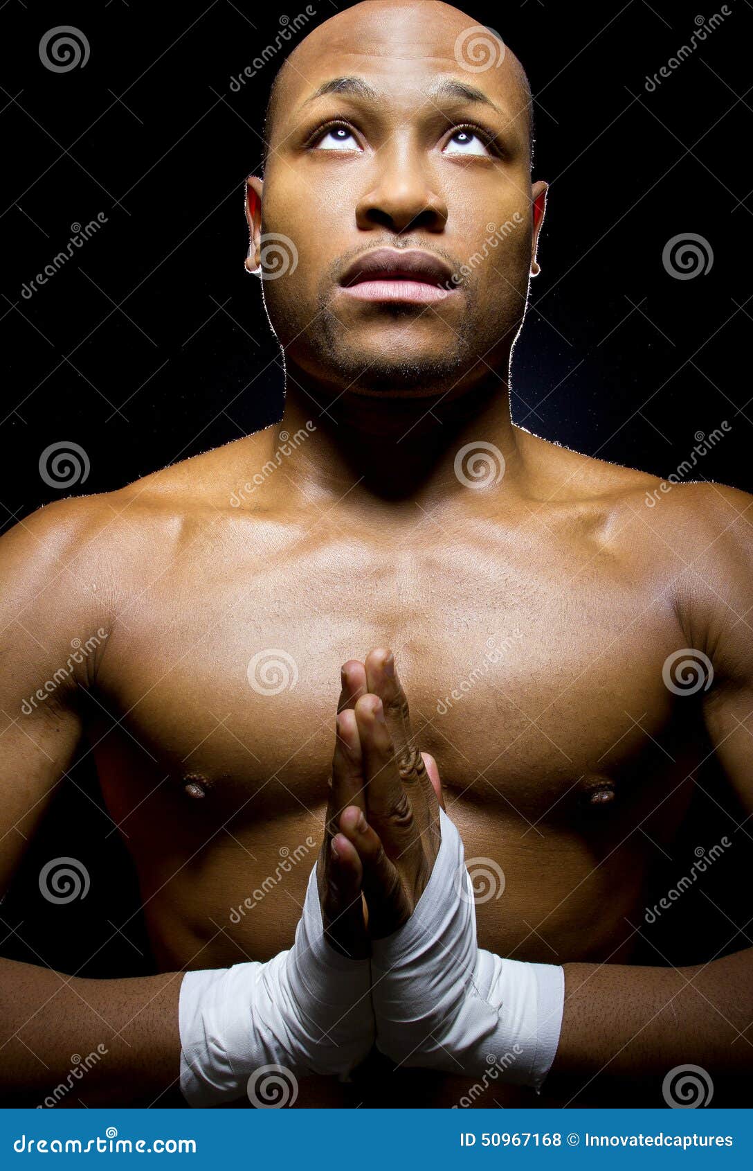 Fighter Praying to Win stock photo. Image of determination - 50967168