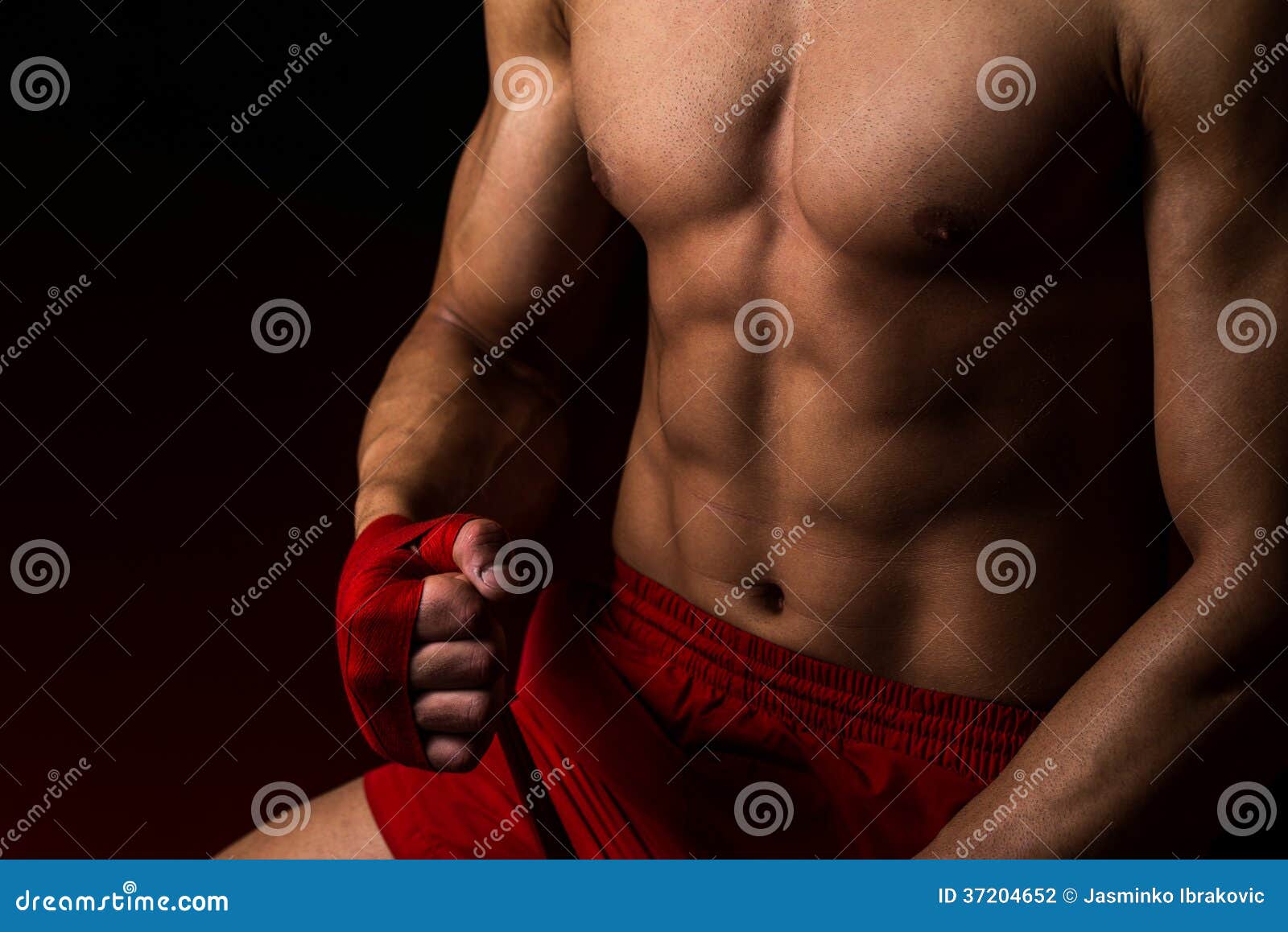 Fighter Putting Straps on His Hands Stock Photo - Image of human ...