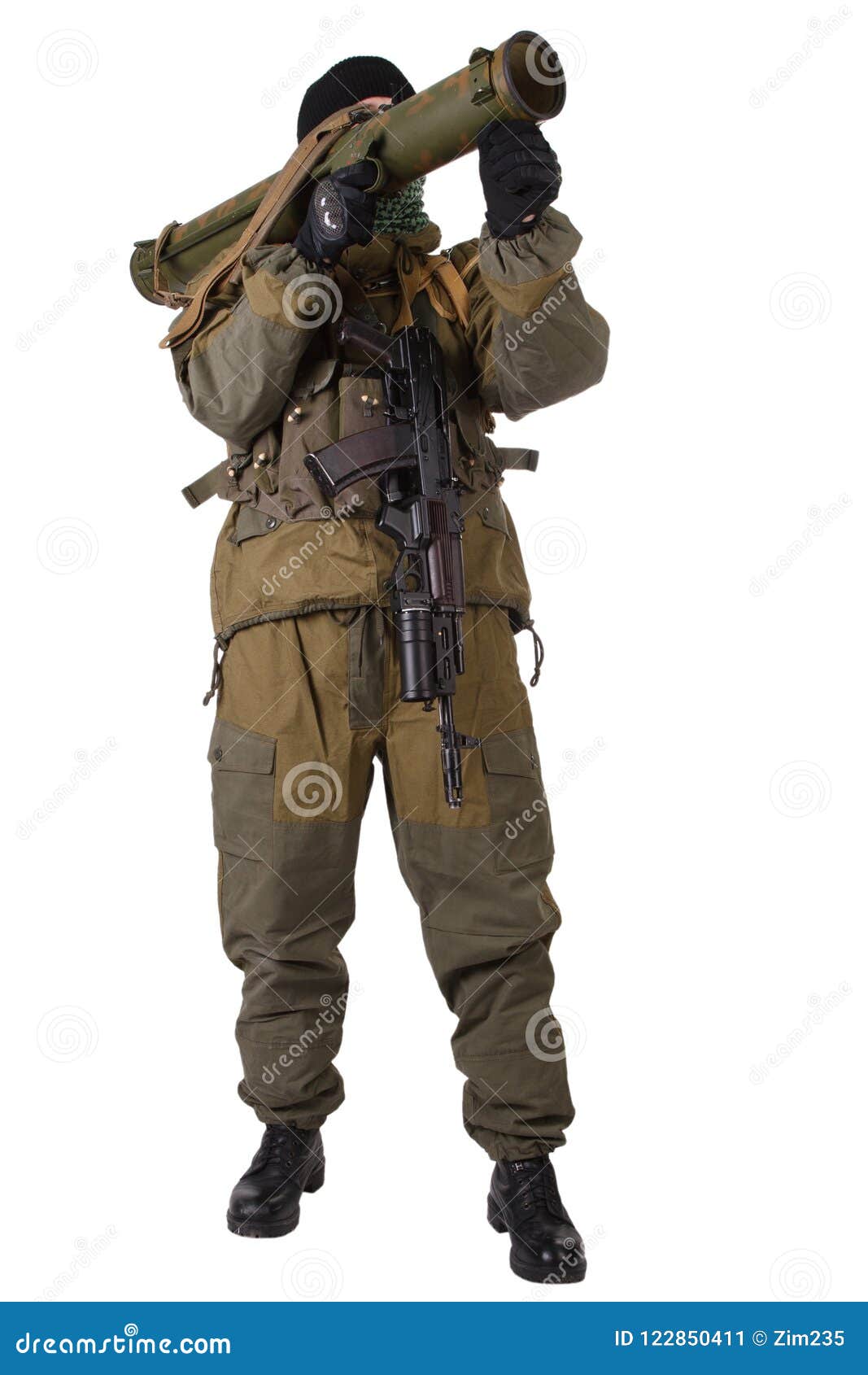 Fighter with RPG Rocket Launcher Stock Image - Image of mercenary ...