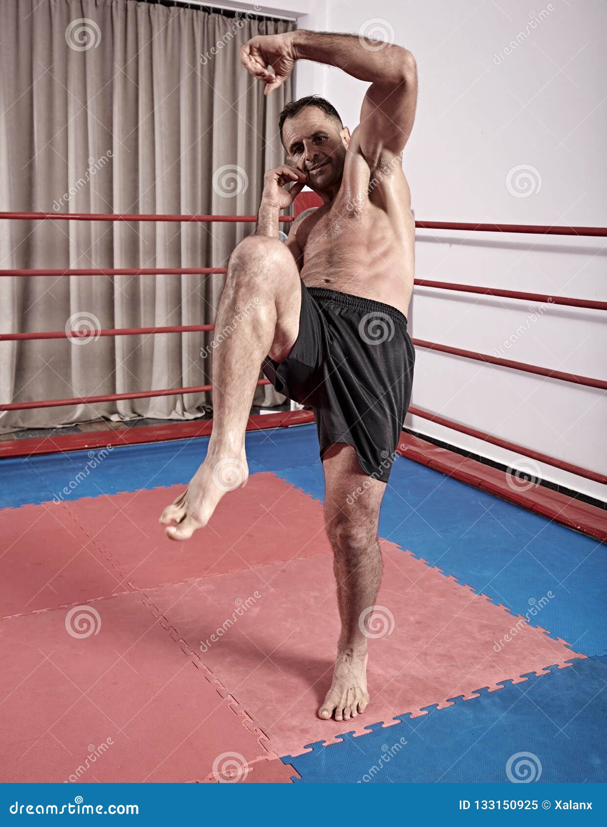 Fighter Shadow Boxing in the Ring Stock Image - Image of sport, person ...