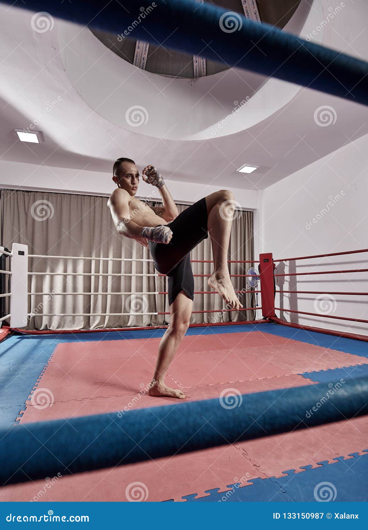 Fighter Shadow Boxing in the Ring Stock Image - Image of boxer, fighter ...