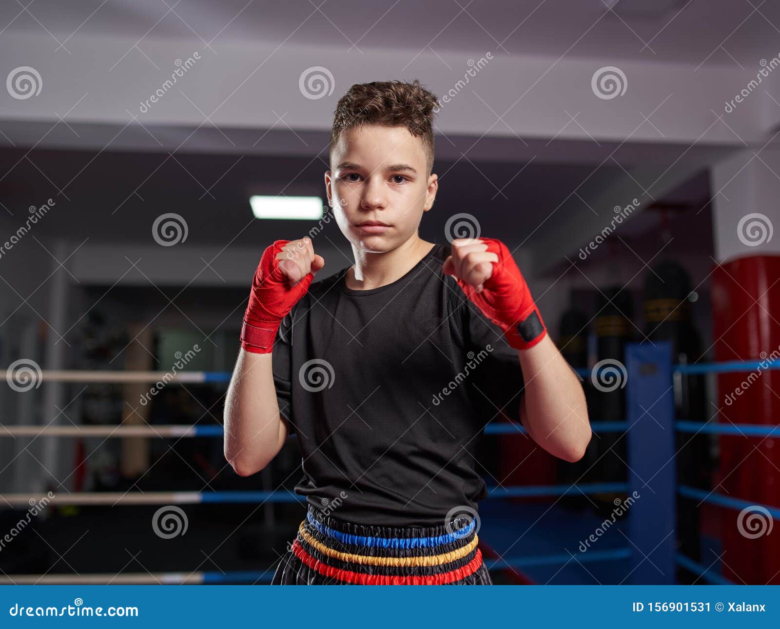 Fighter Shadow Boxing in the Ring Stock Image - Image of kickbox, power ...